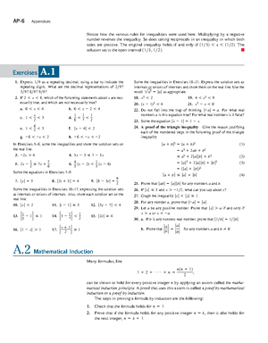 A.1 Real Numbers and the Real Line - AP- A Real Numbers and the Real ...