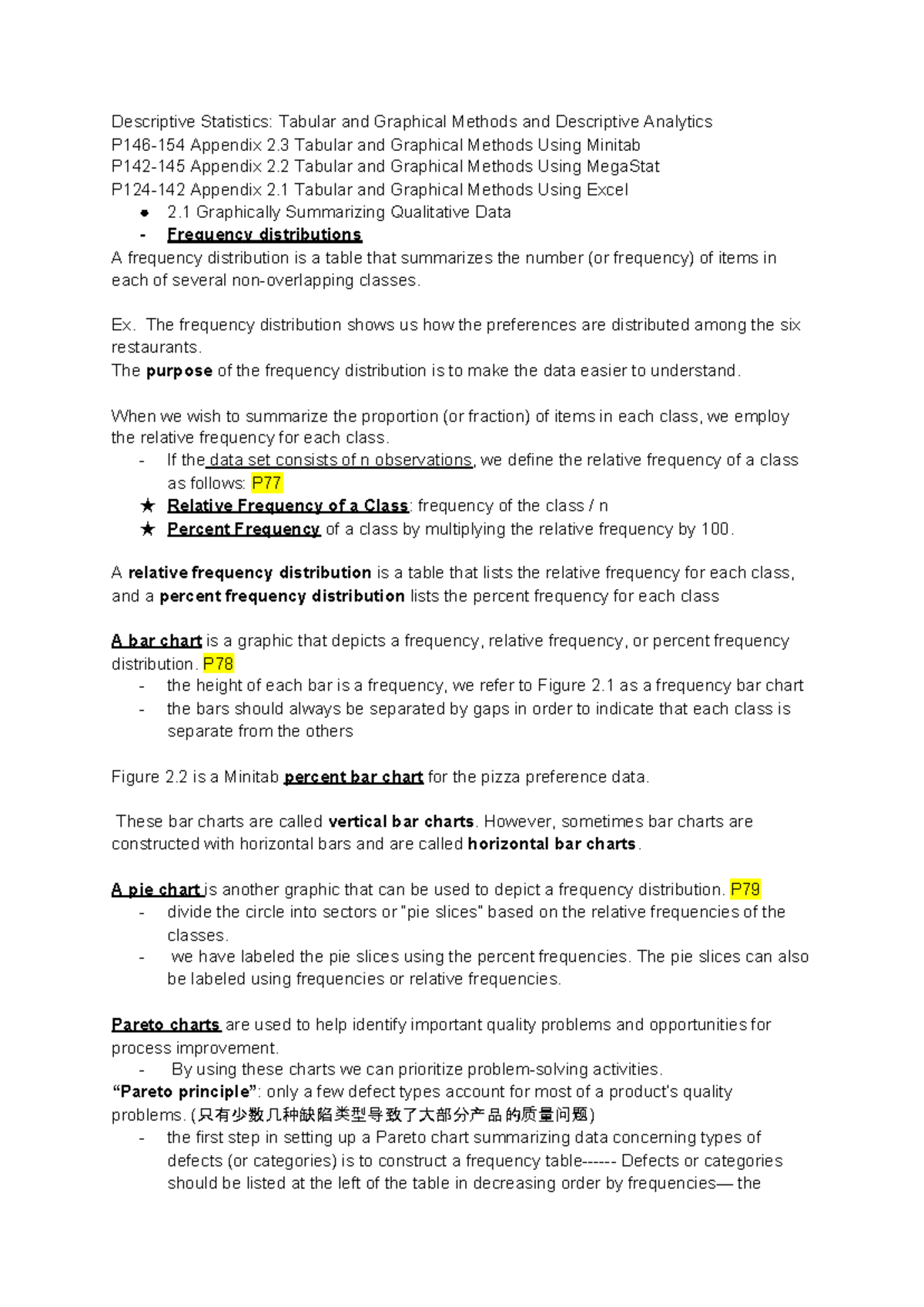 Chapter 2 Note - NOTE - Descriptive Statistics: Tabular and Graphical ...