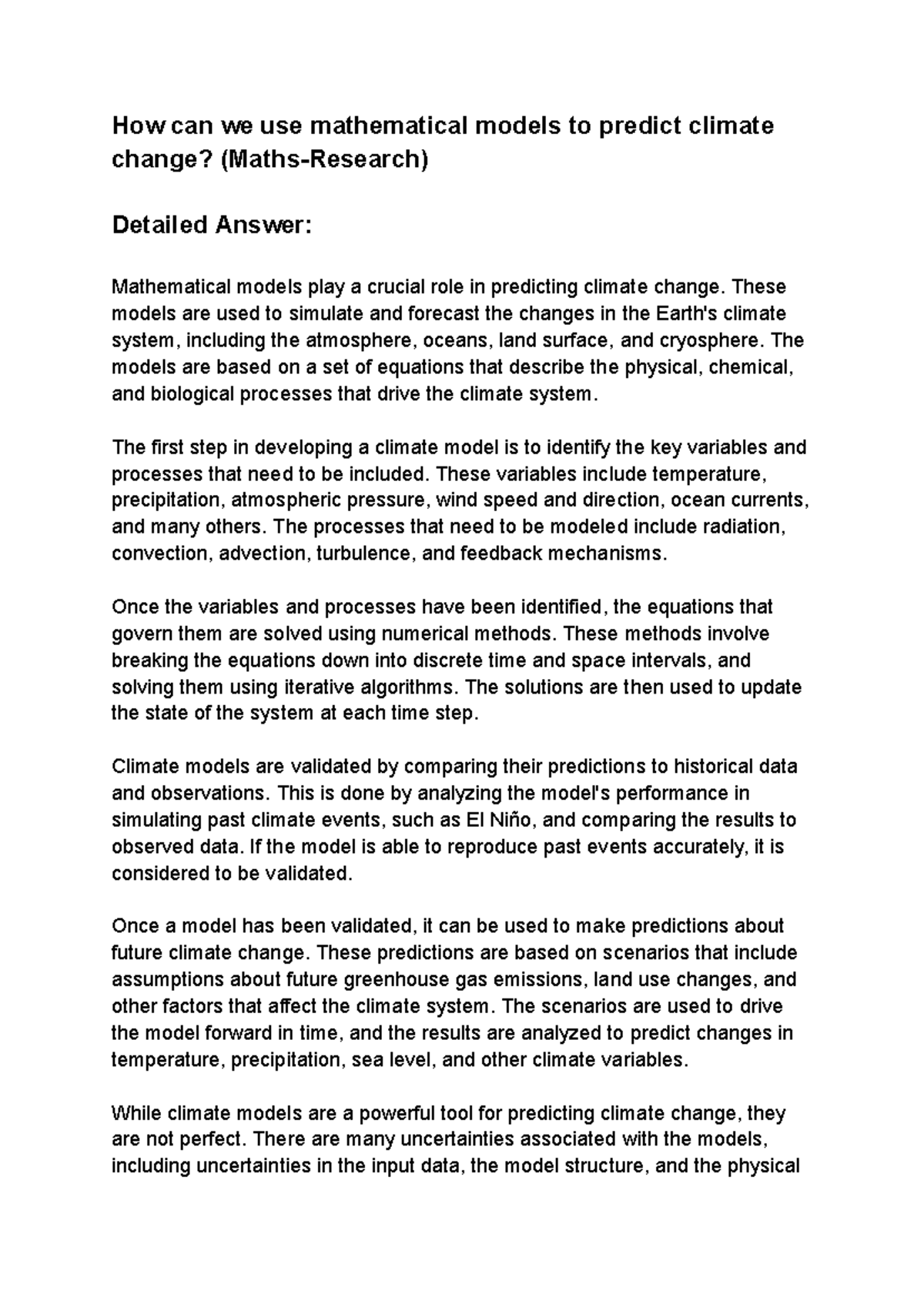 How can we use mathematical models to predict climate change (Maths ...
