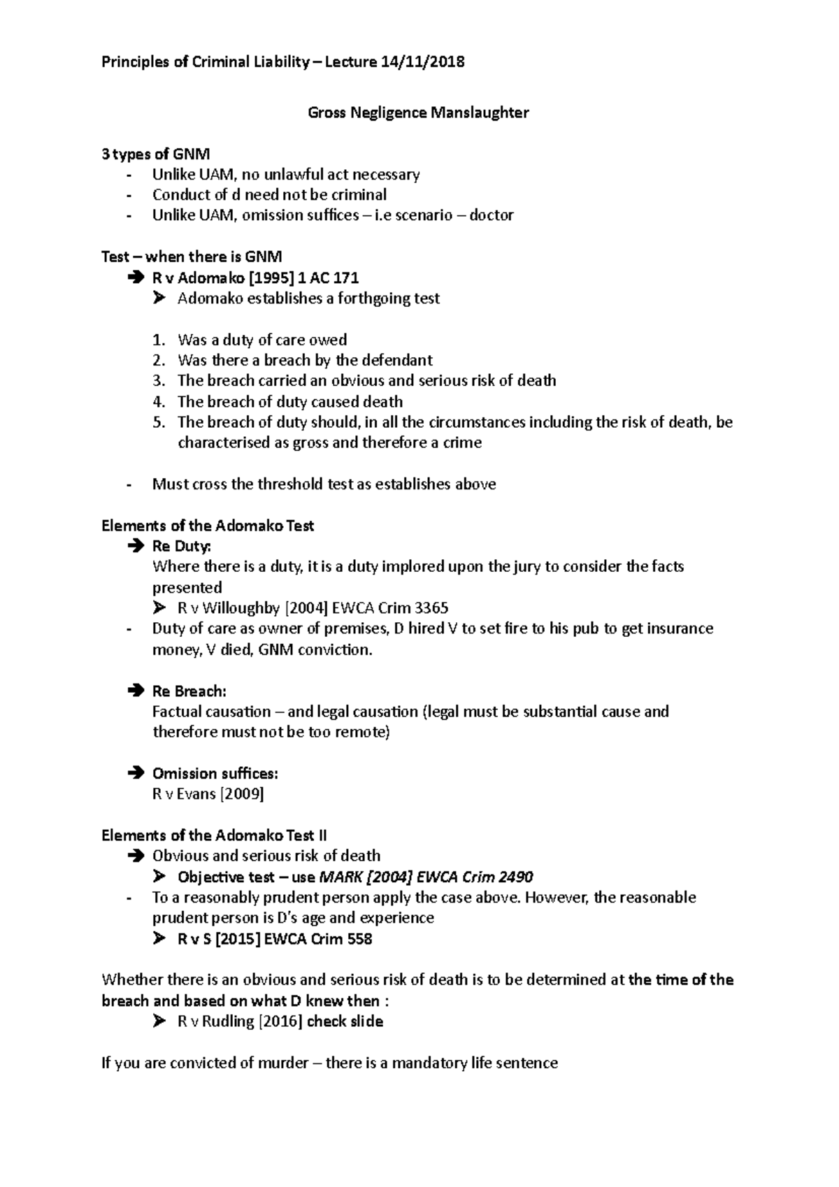 Principles of Criminal Liability - Lecture 14:11:2018 - Gross ...