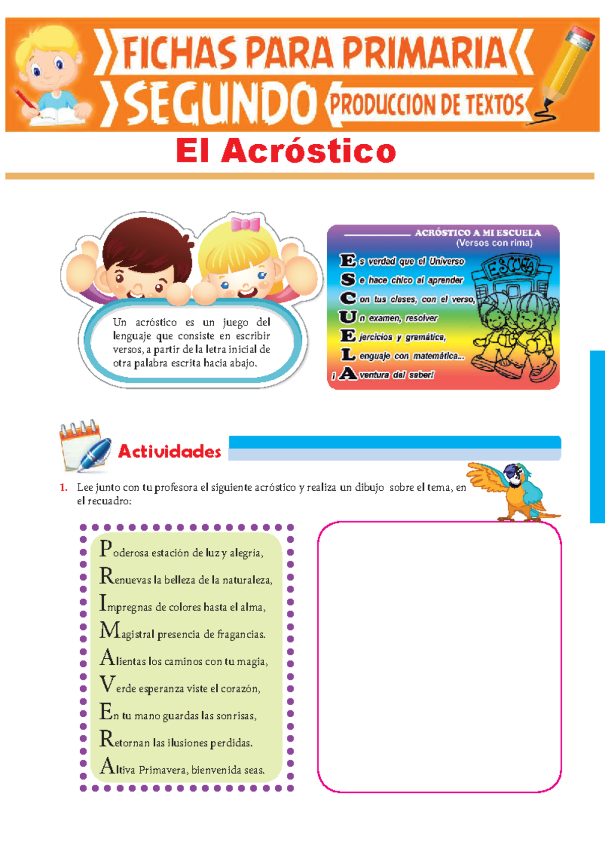 El Acróstico para Segundo Grado de Primaria - Lee junto con tu ...