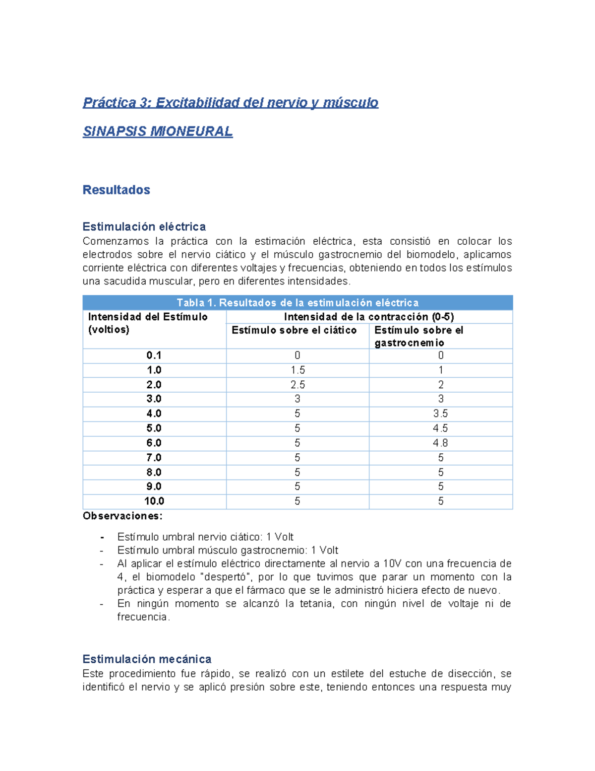 Práctica Excitabilidad del nervio y músculo - Práctica 3: Excitabilidad ...