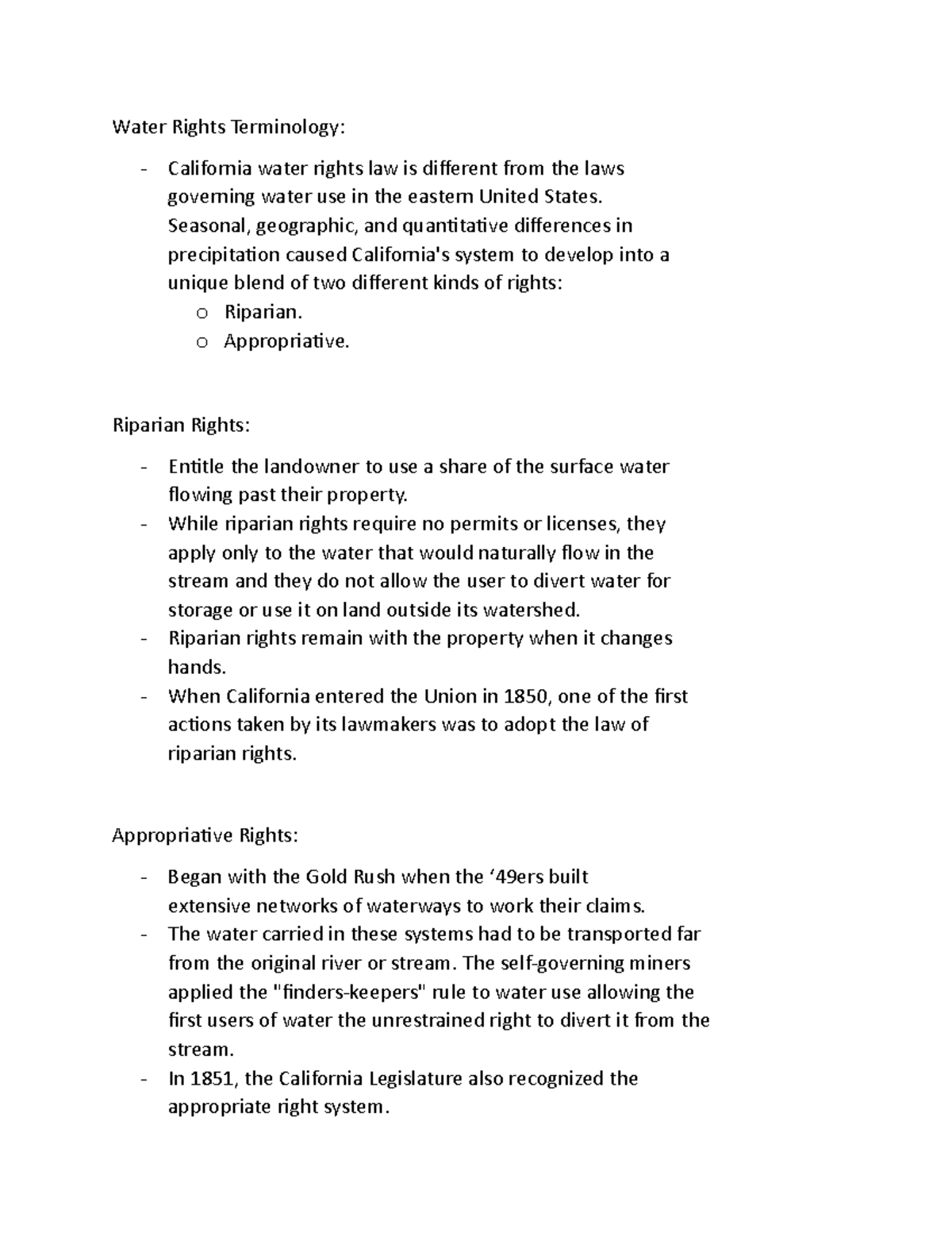 ABM 4500 Water's Rights and Policies - Water Rights Terminology ...