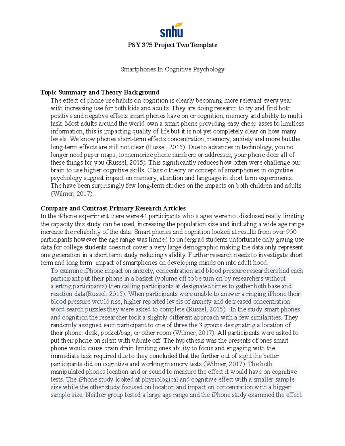 PSY 375 Project Two Template (1) - PSY 375 Project Two Template ...