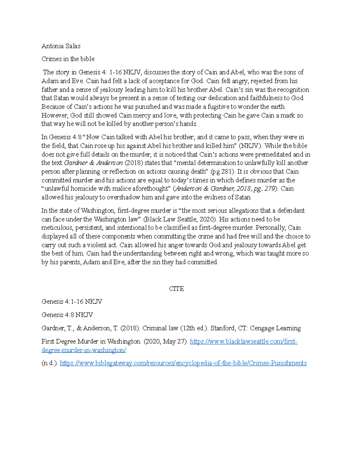 Crimes in the bible - Antonia Salas Crimes in the bible The story in ...