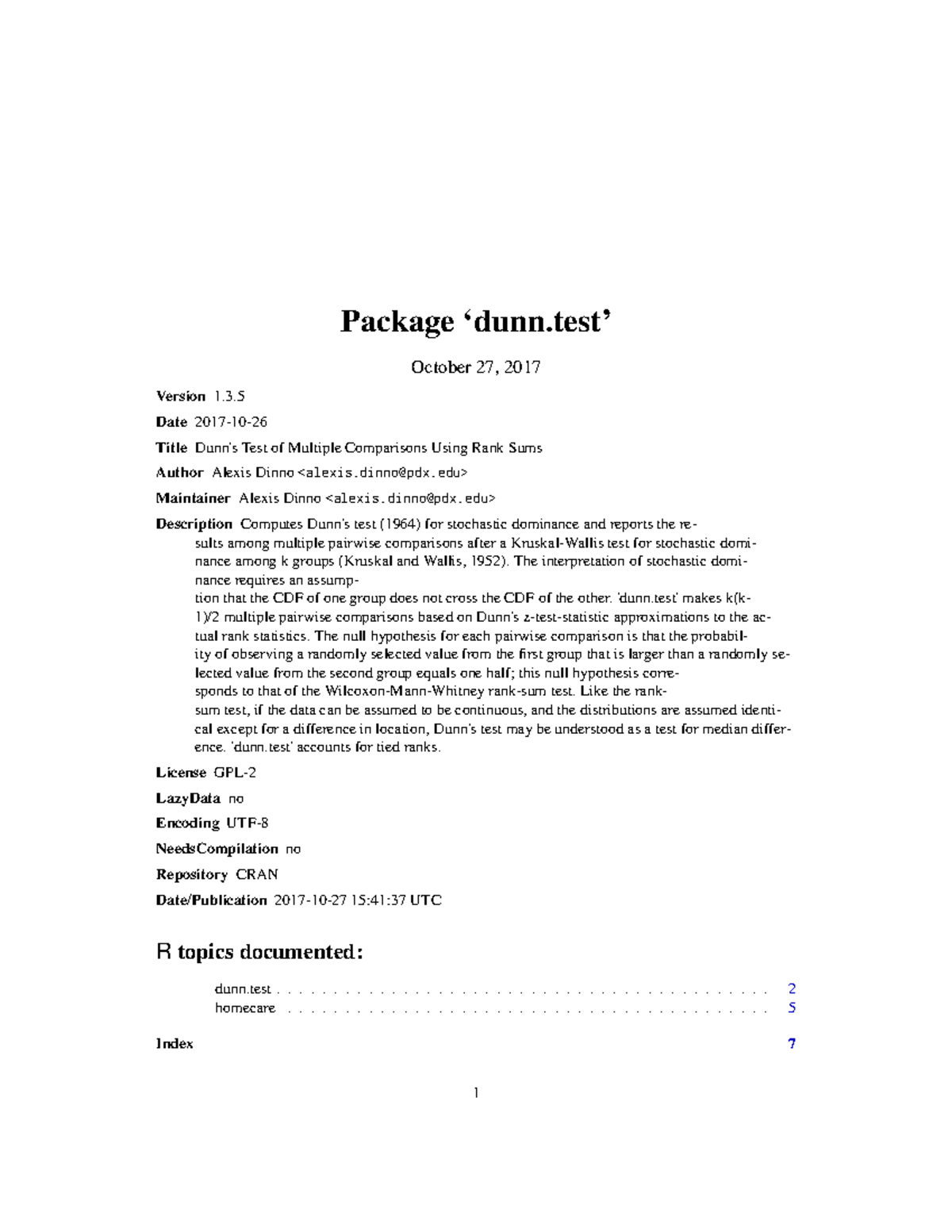 Dunn - sdsdfsdf - Package ‘dunn’ October 27, 2017 Version 1. Date2017 ...