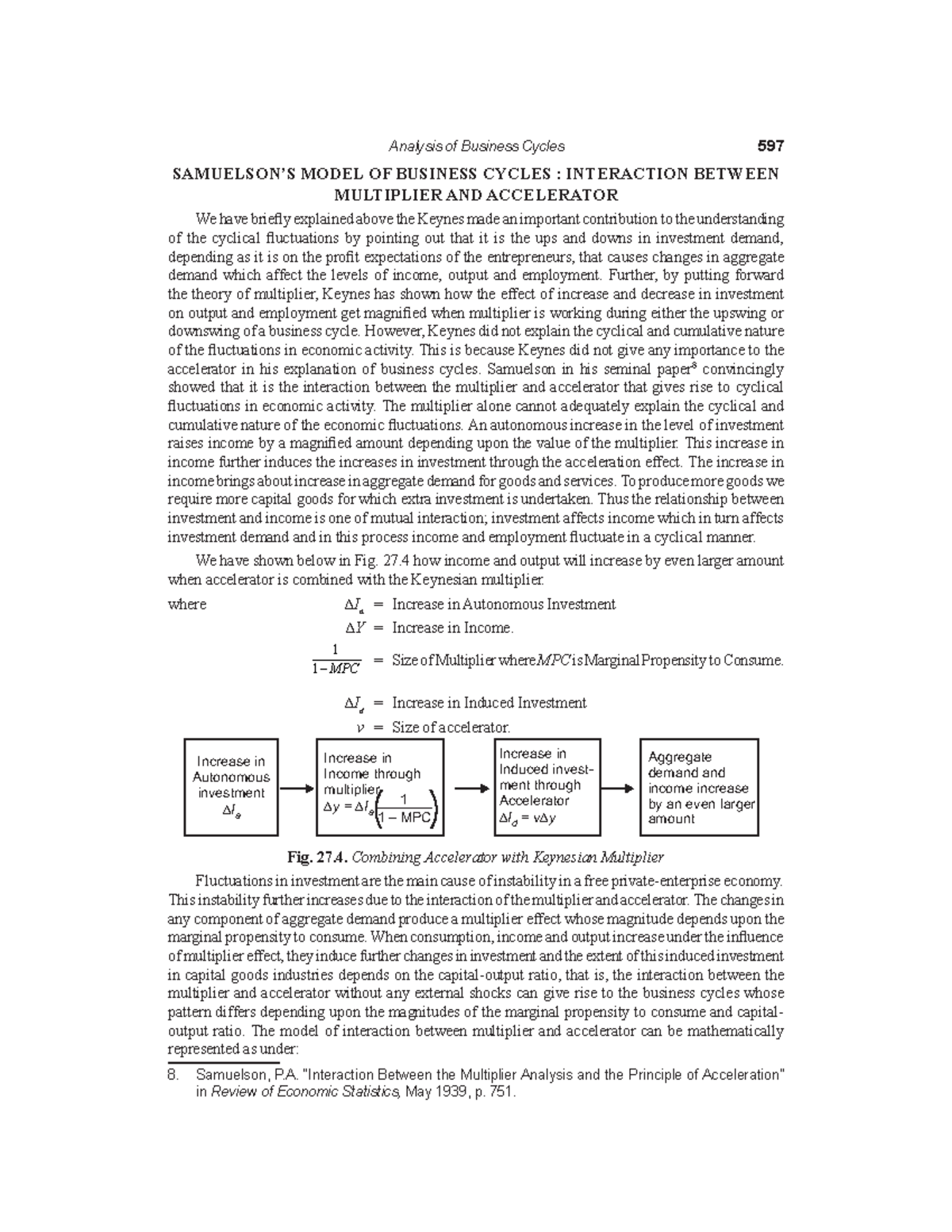 Trade cycle theories - Analysis of Business Cycles 597 SAMUELSON’S ...