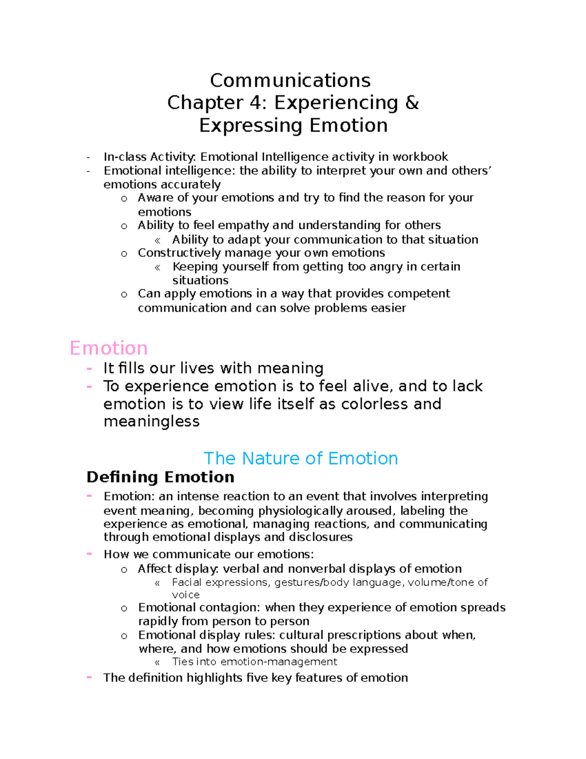 Interpersonal Communications 4 Textbook Notes - Fabbricatore ...