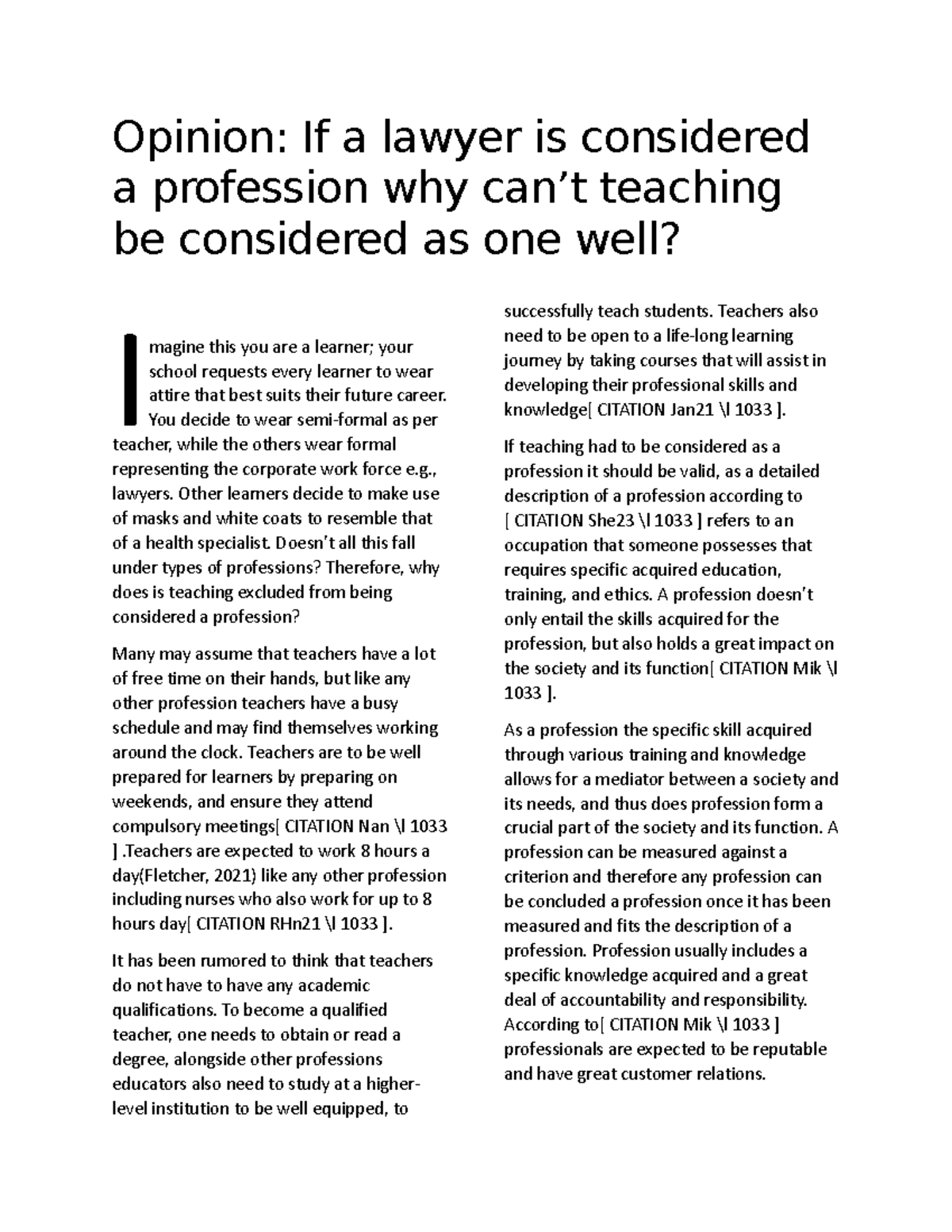 OPV 112 PART 1 OP ED - assignment - Opinion: If a lawyer is considered ...