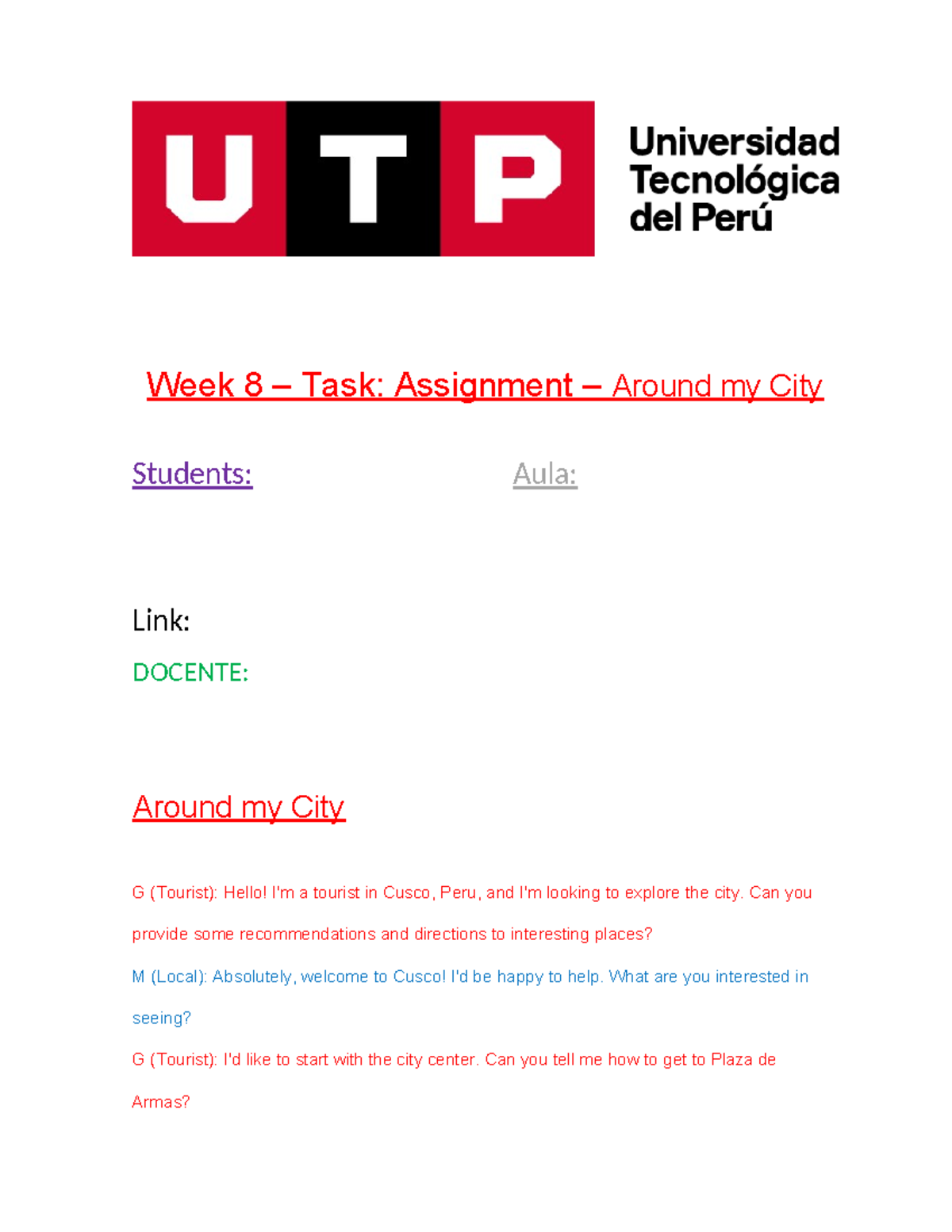 Wweek 8 Task Assignment Around My City - Week 8 – Task: Assignment – Around my City Students ...