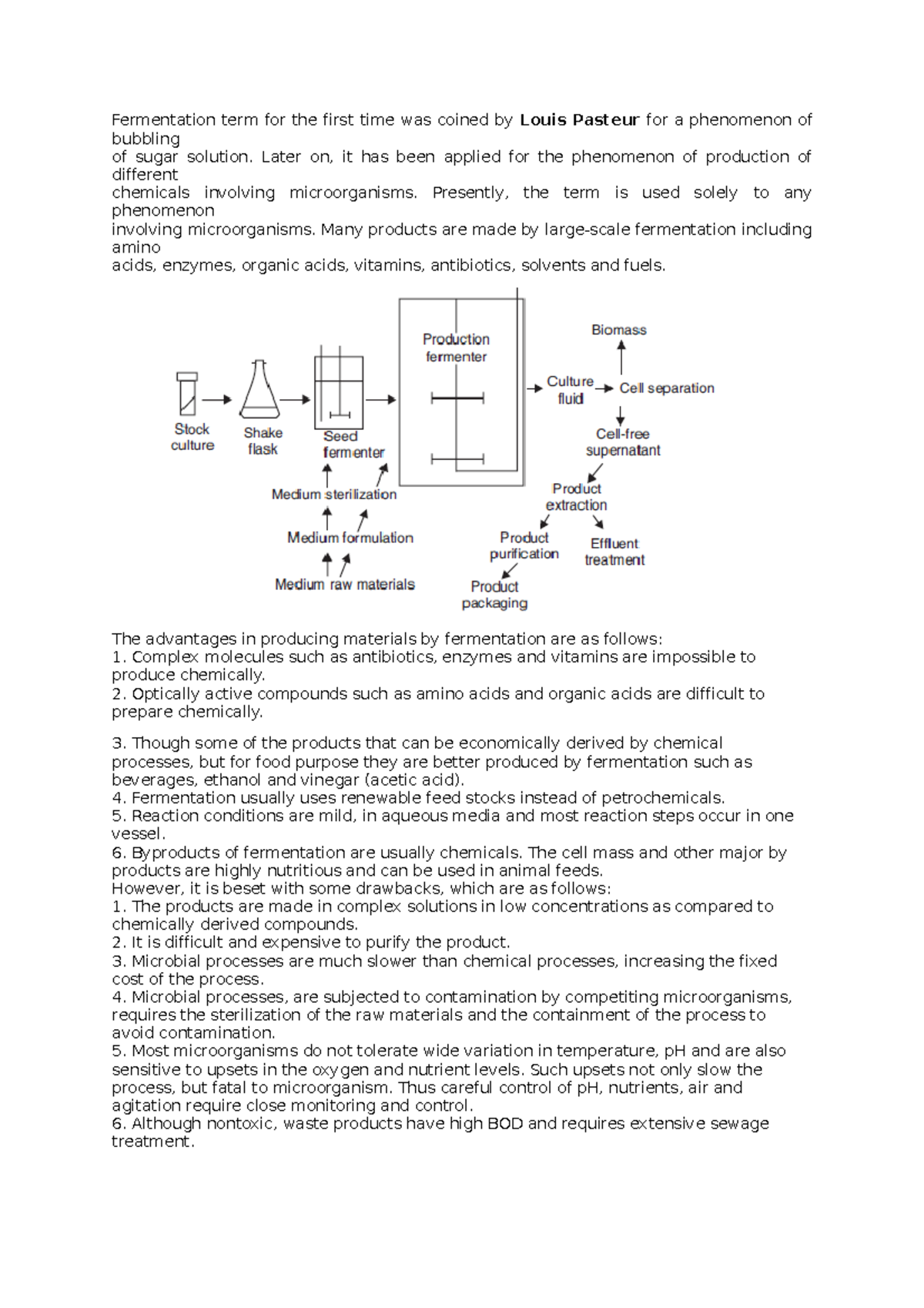 BIB UNIT 1 - Fermentation term for the first time was coined by Louis ...