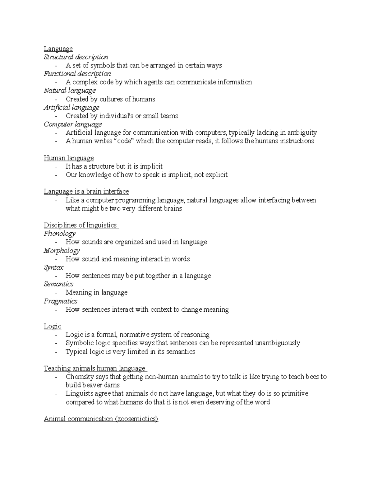 Test 2 Notes - Content from slides and recorded lectures. - Language ...