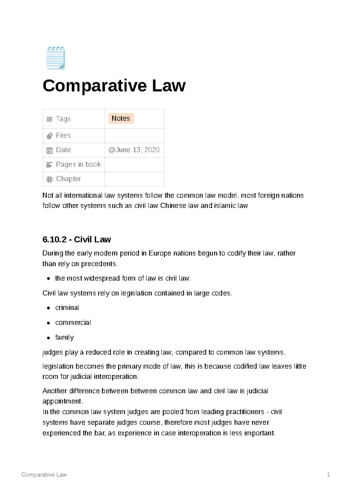 Comparative Law - most foreign nations follow other systems such as ...