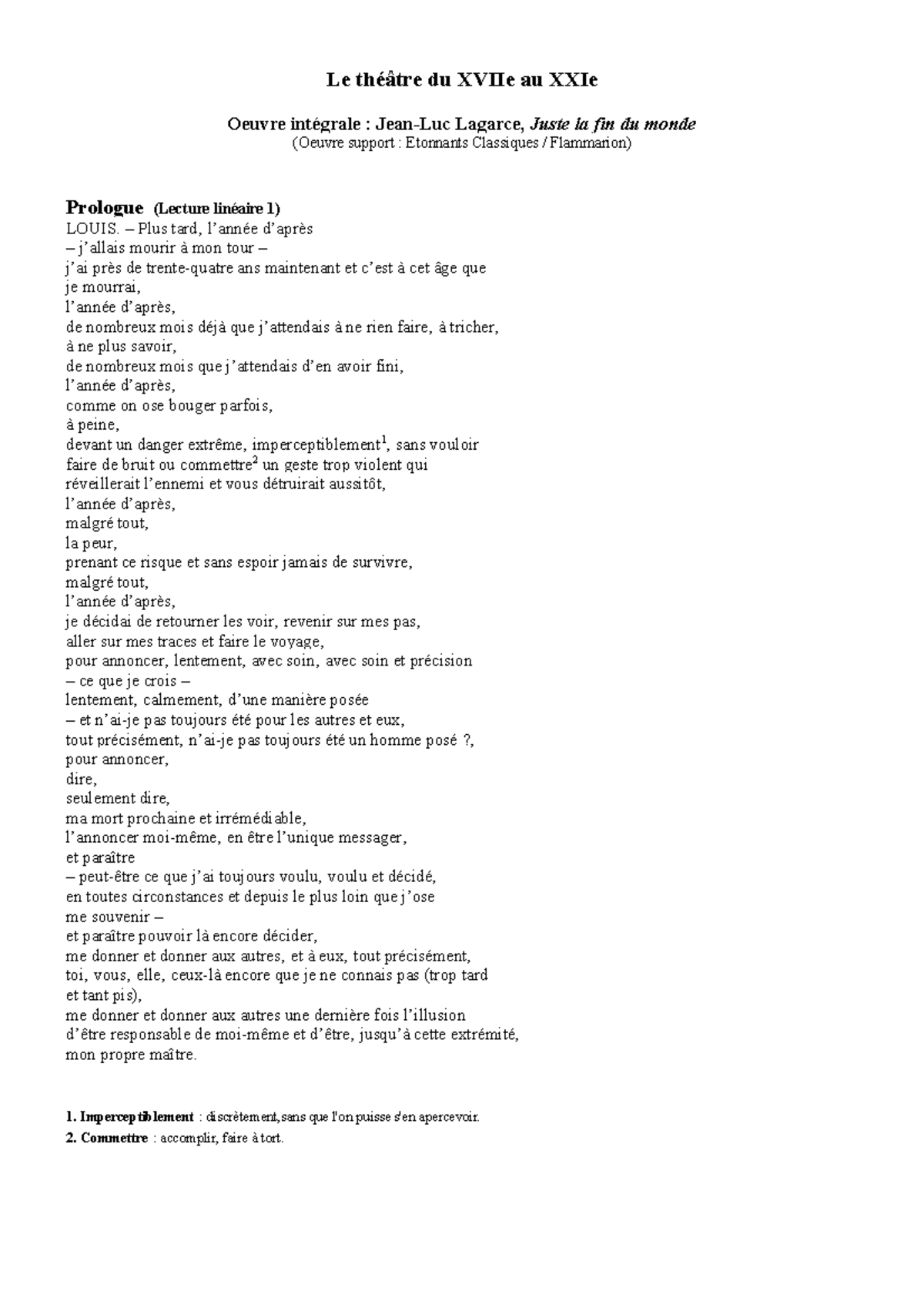Bac 2023 textes étudiés - Le théâtre du XVIIe au XXIe Oeuvre intégrale ...