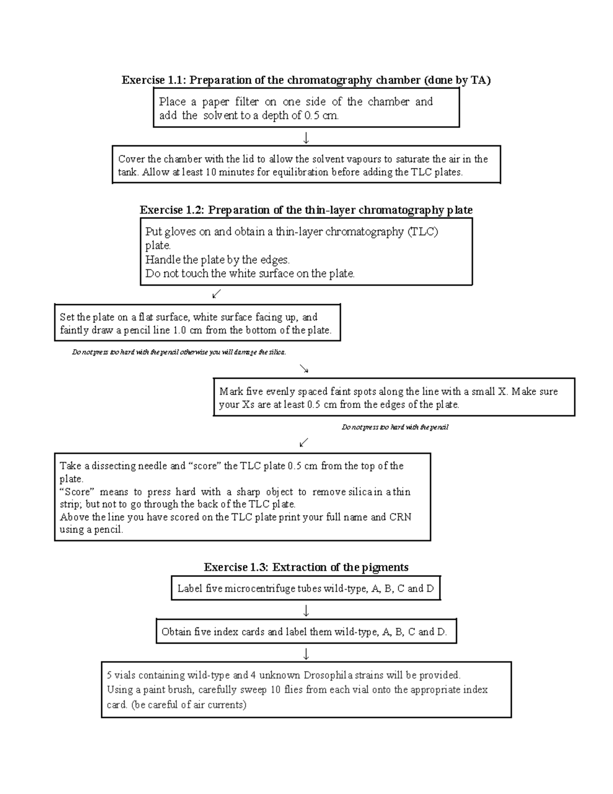BIOL 2020U - Laboratory # 1-flowchart - Exercise 1: Preparation of the ...