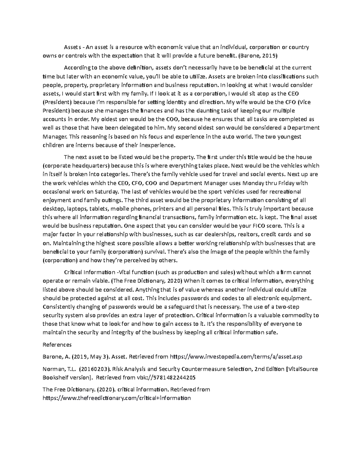 Week 3 DB Discussion Board Assets An Asset Is A Resource With