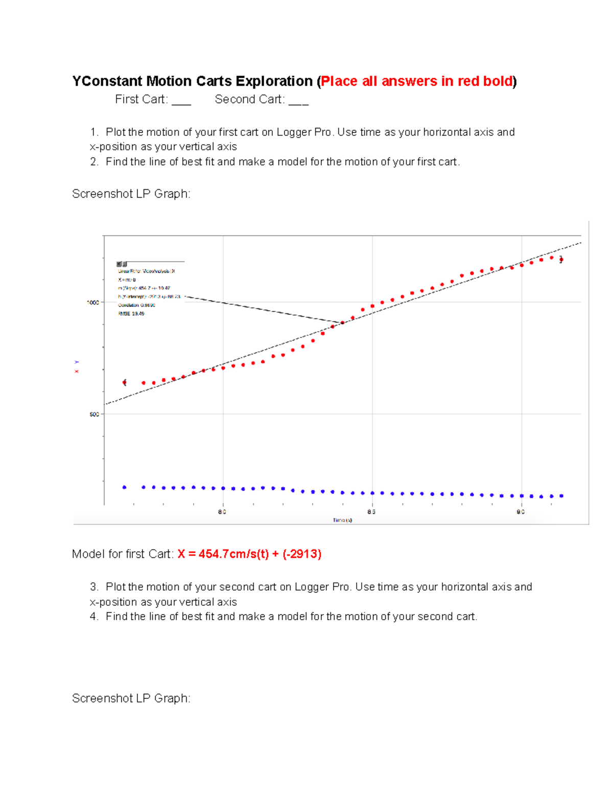 Physics Lecture notes - YConstant Motion Carts Exploration (Place all ...