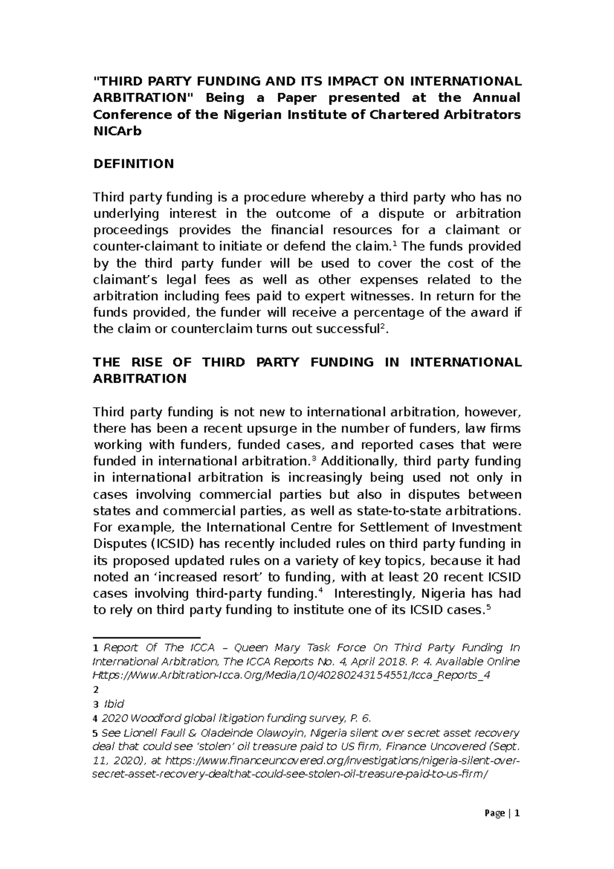 Third Party Funding AND ITS Impact ON Arbitration ADR BILL AND Uncitral ...