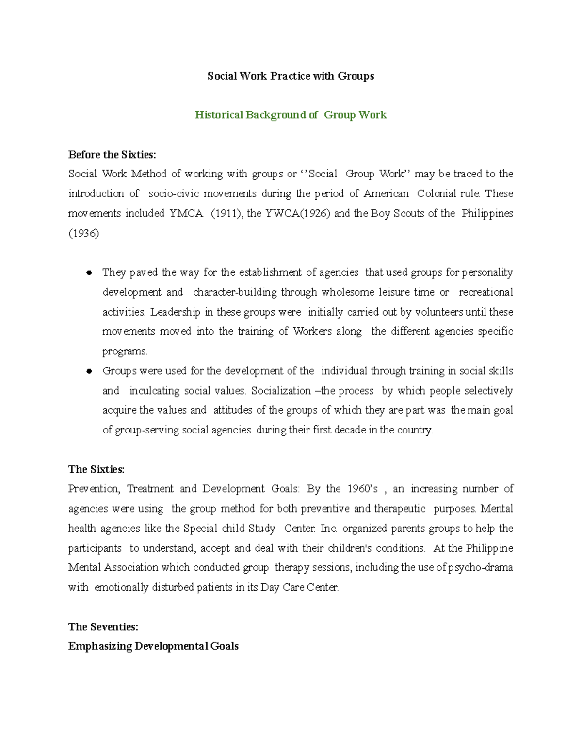 Notes in SWP 5 - Maam Hugo - Social Work Practice with Groups ...