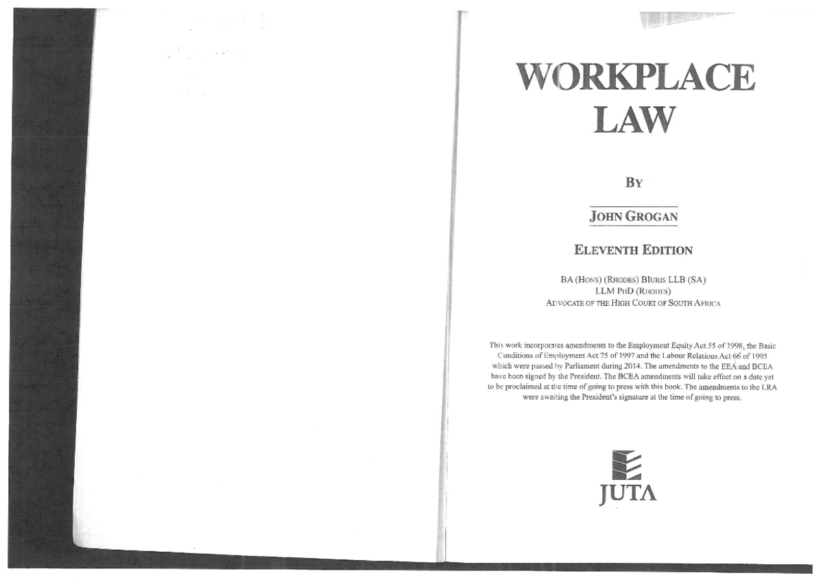 Extract on ULP from Grogan Workplace Law-1 - XBLAW6219 - Studocu