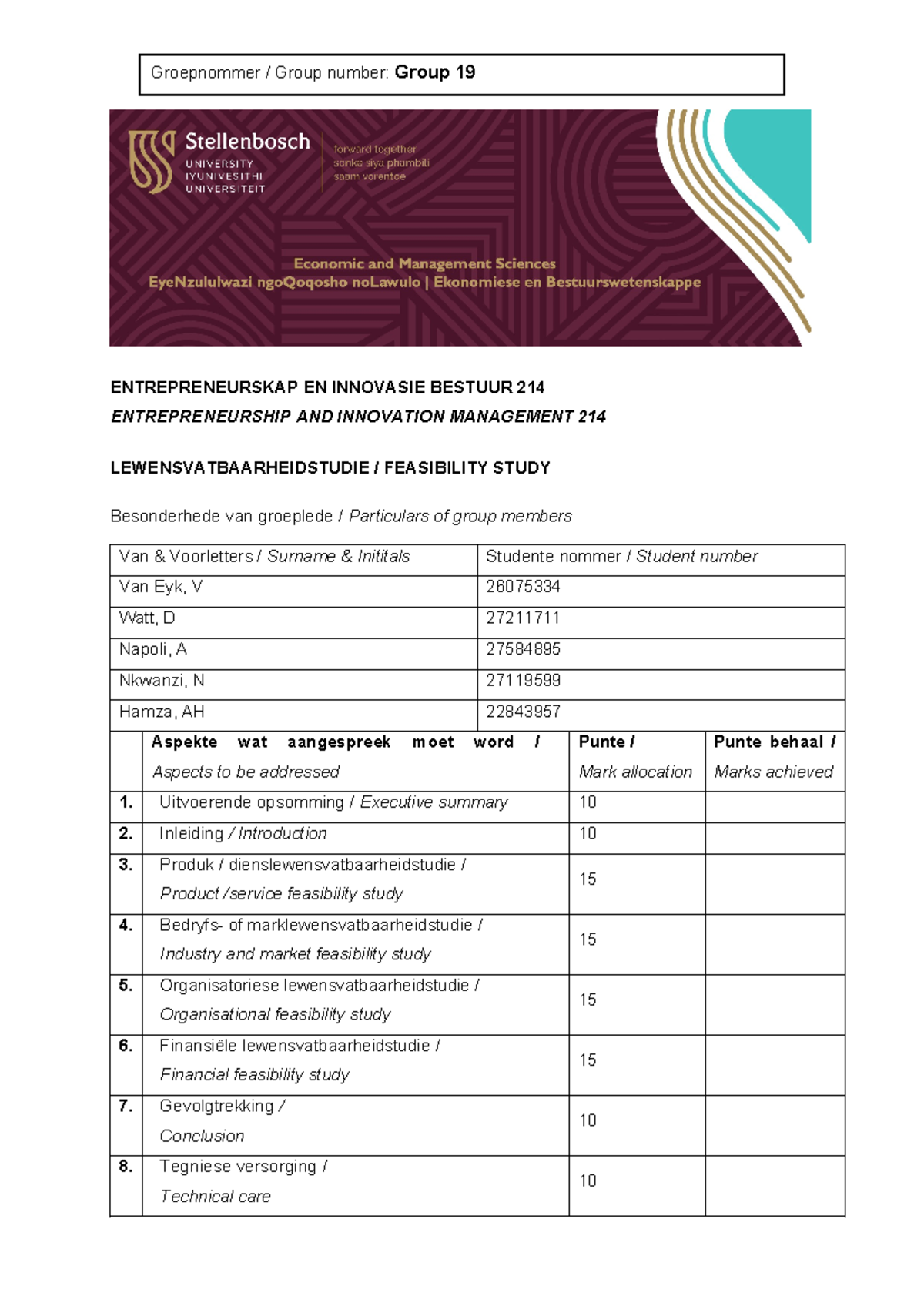 Final Project copy - Group assignment - ENTREPRENEURSKAP EN INNOVASIE ...