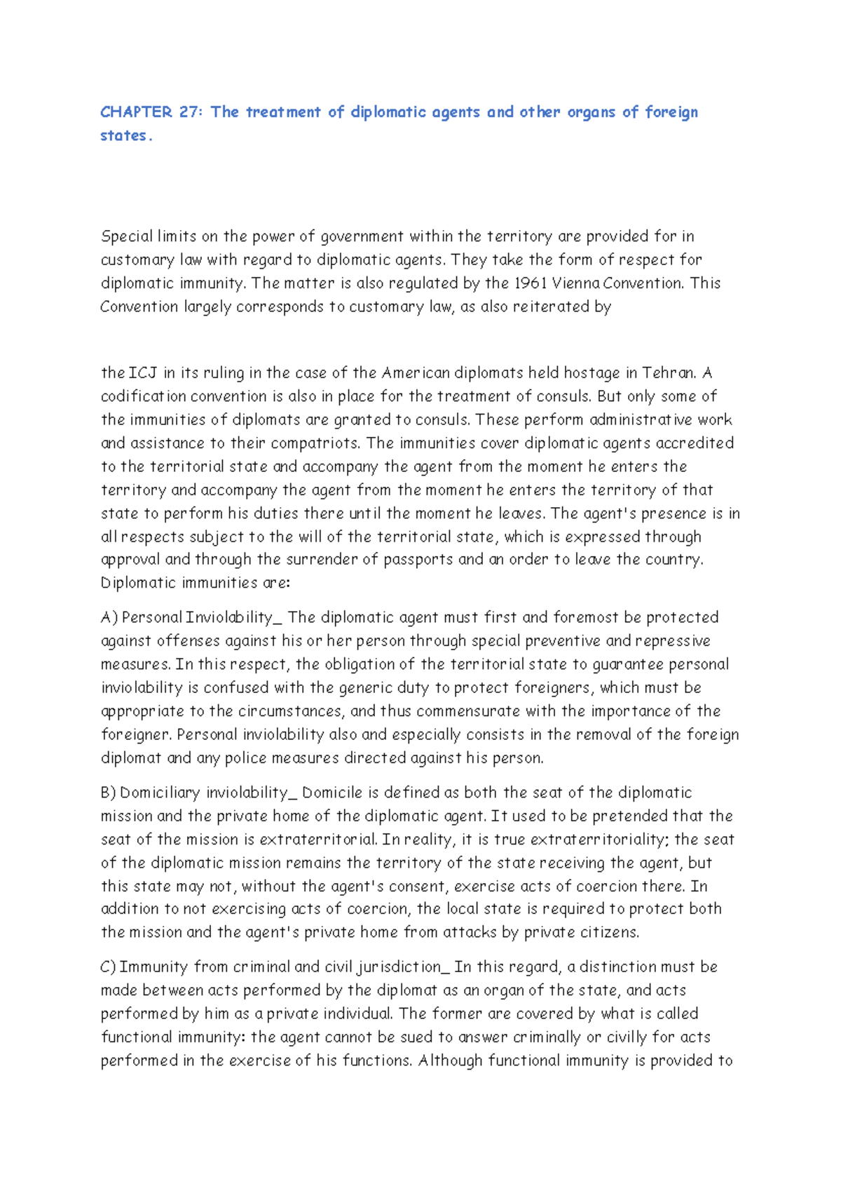 Chapter 12 - Introduction To International Law - CHAPTER 27: The ...