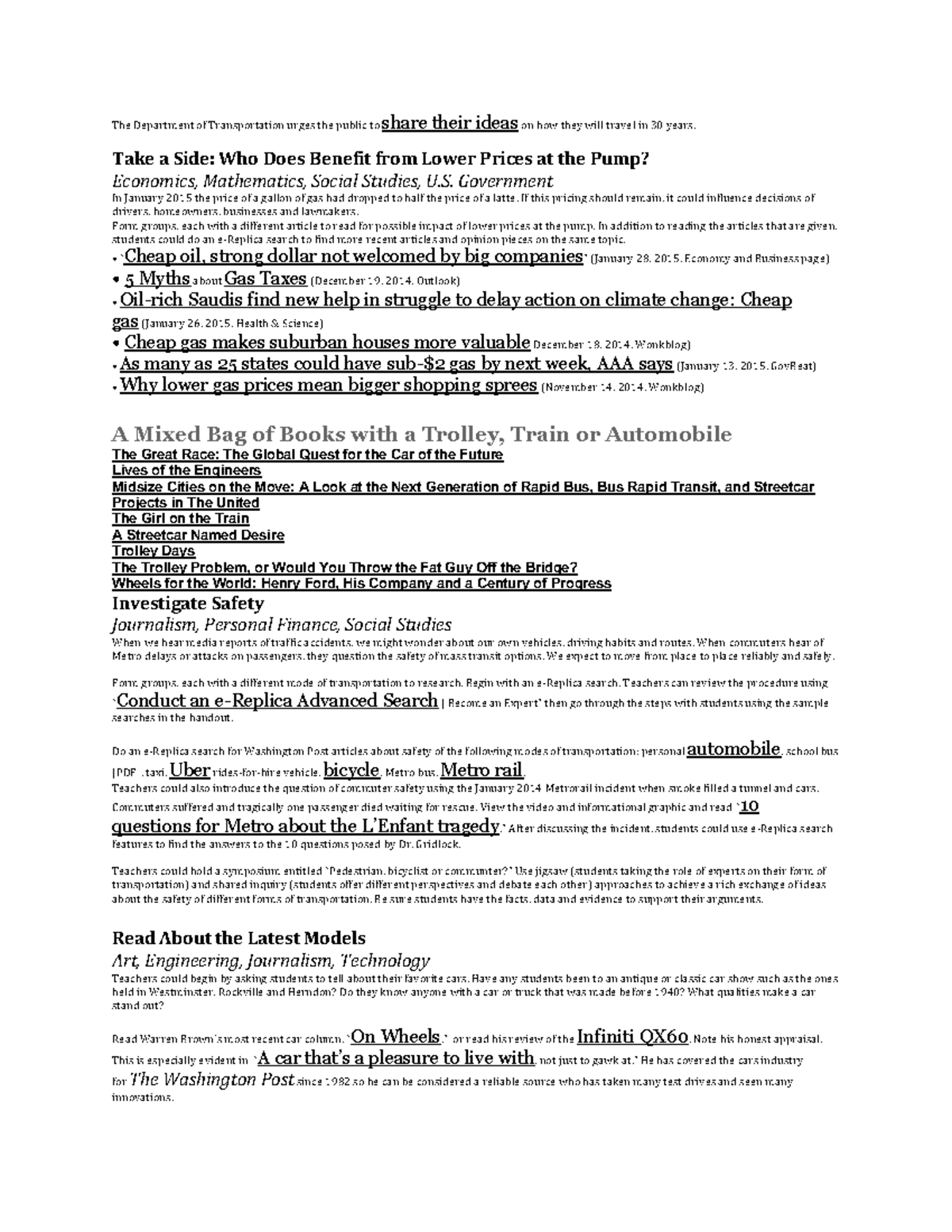 SSS 6 - n.a - The Department of Transportation urges the public to ...