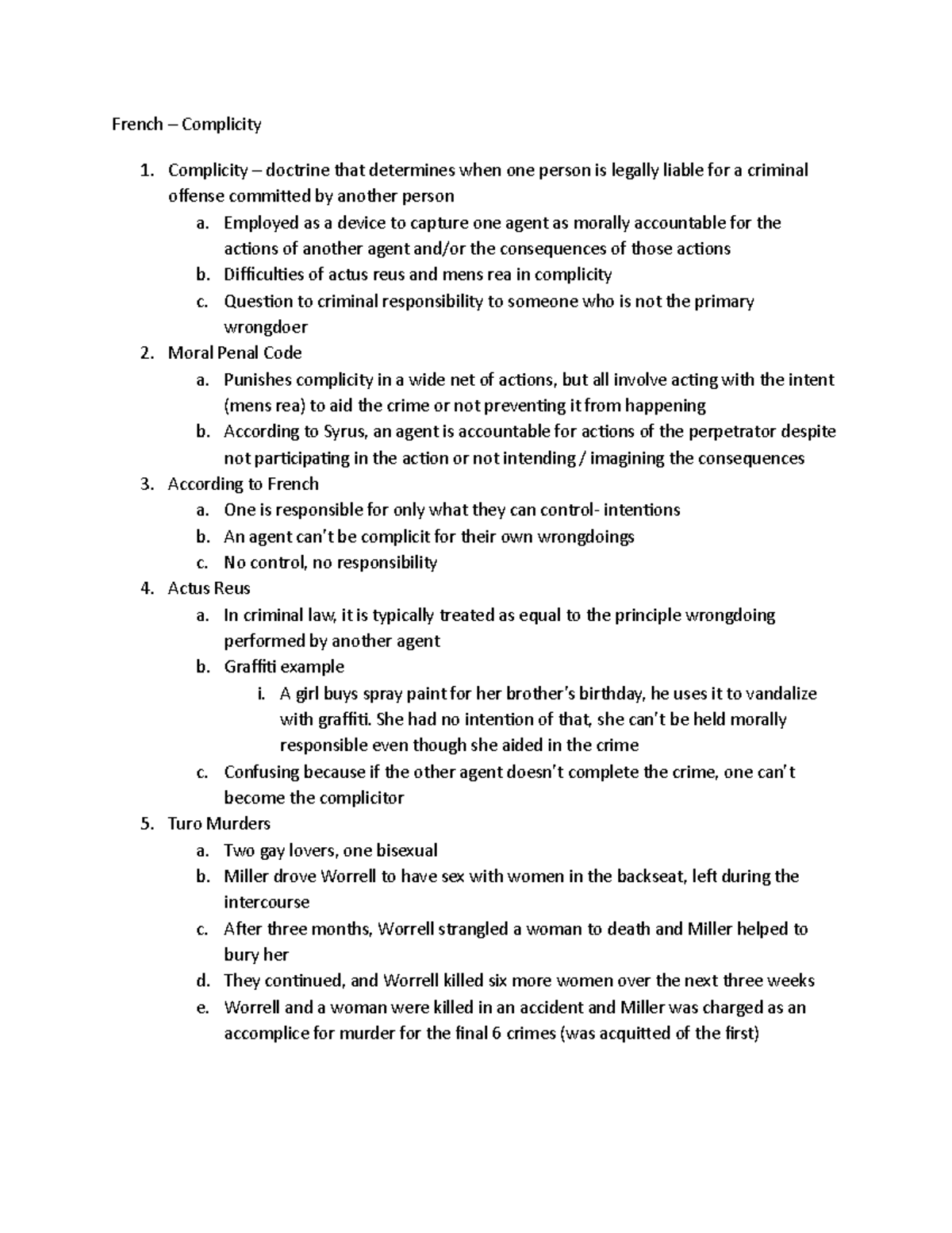 French – Complicity notes - French – Complicity Complicity – doctrine ...