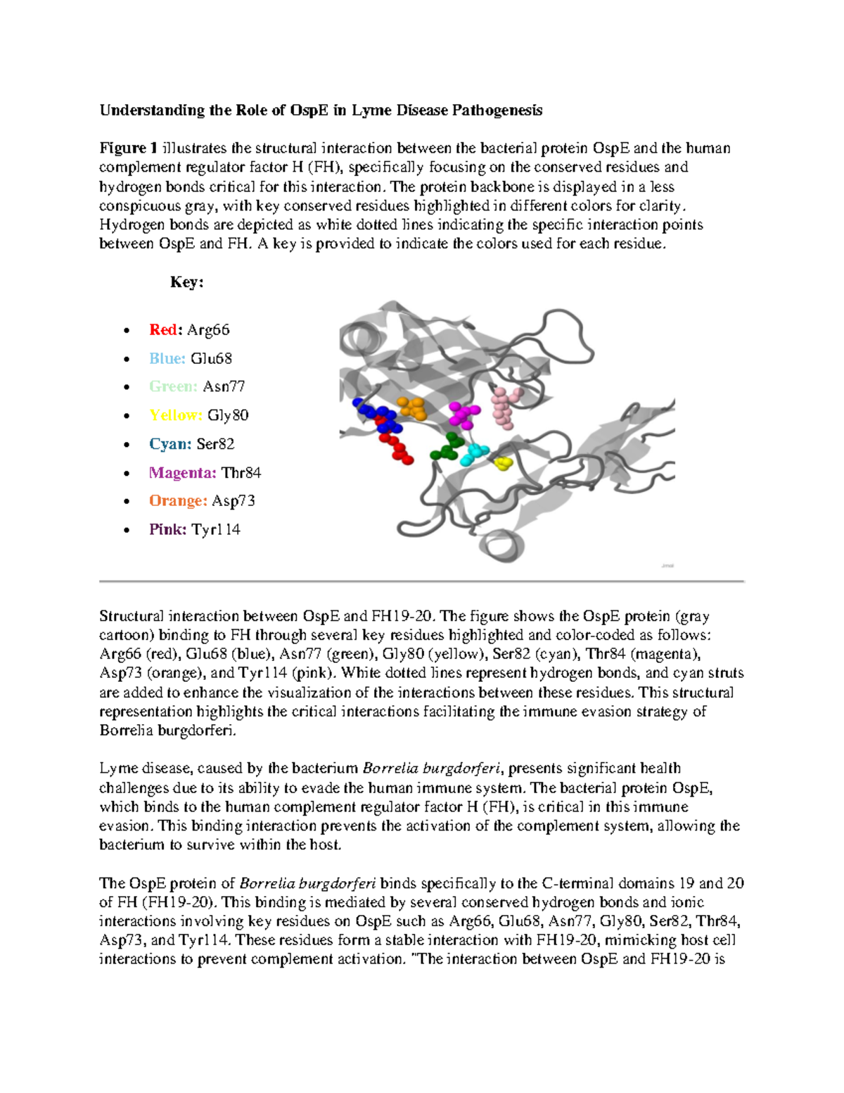 Protein 6 Story - Understanding the Role of OspE in Lyme Disease ...