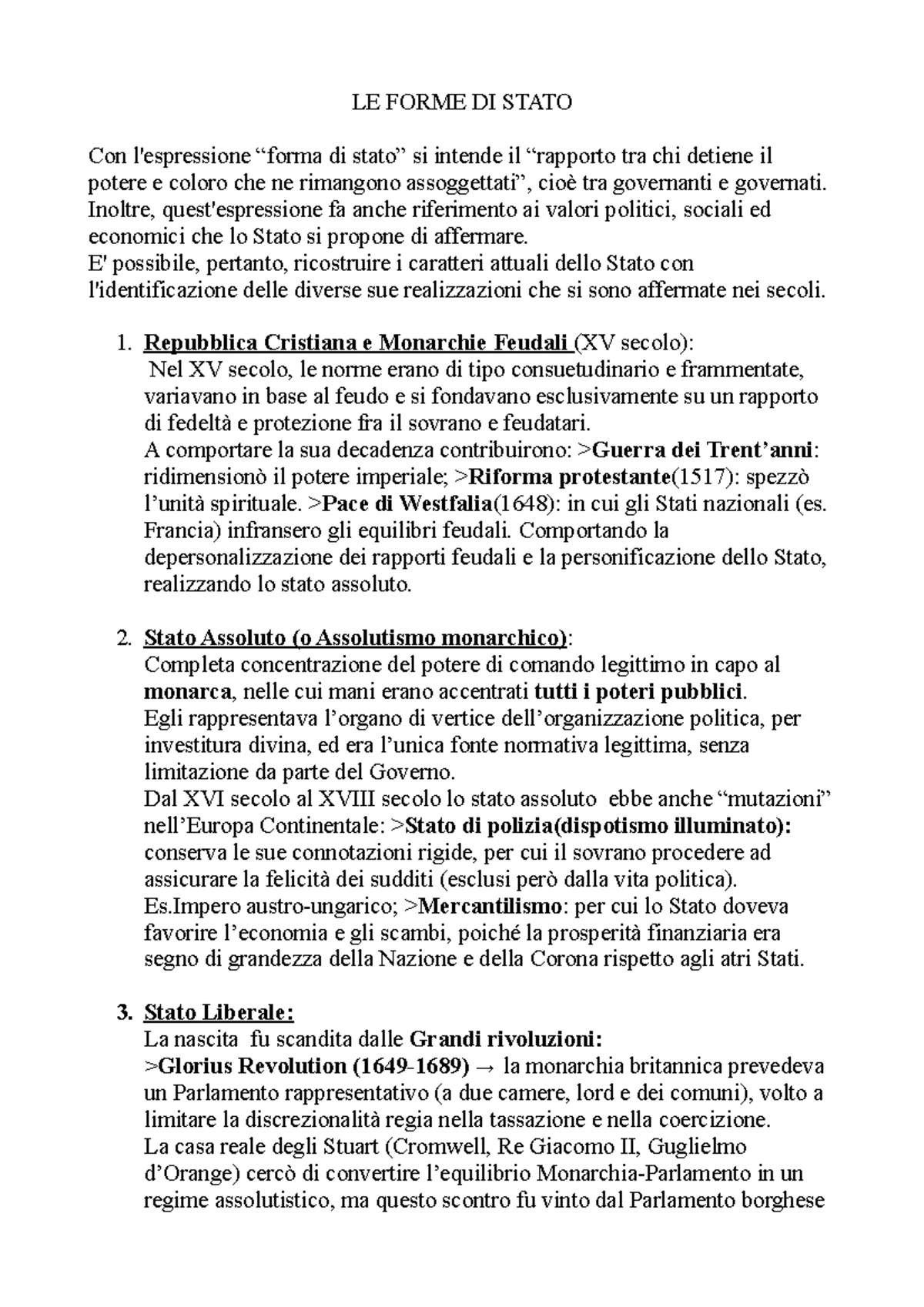 2. Forme di stato forme di stato forme di stato - LE FORME DI STATO Con ...