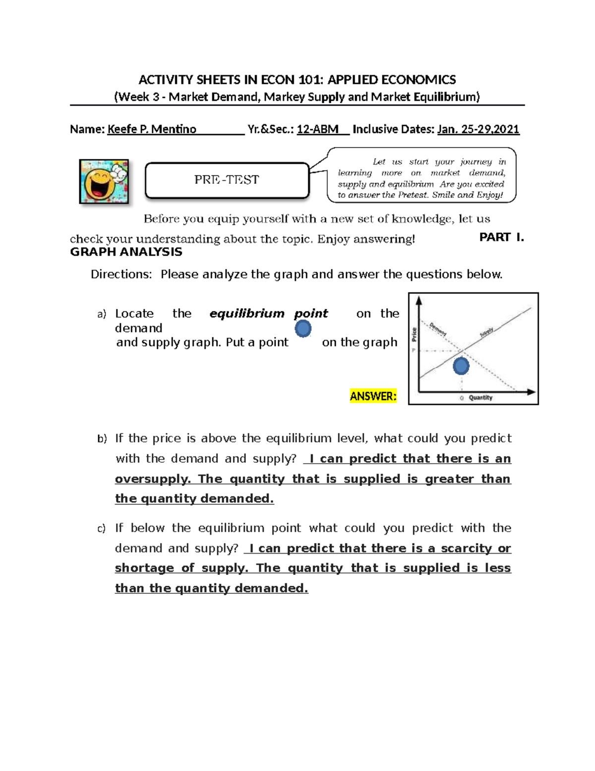 Activity Sheets IN ECON 101 - ACTIVITY SHEETS IN ECON 101: APPLIED ...