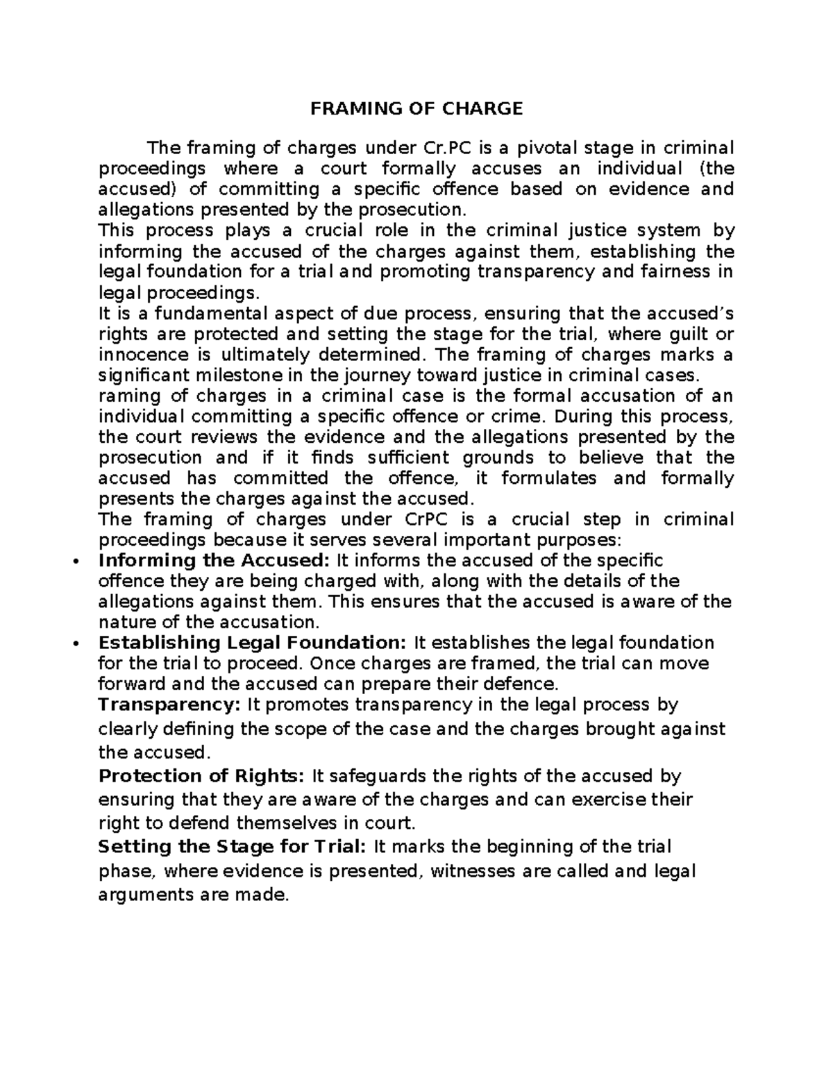 Framig of chagre - framing of charge - FRAMING OF CHARGE The framing of ...