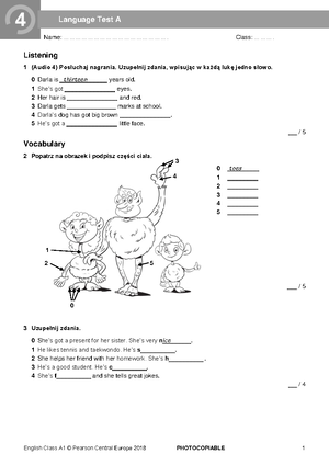 New English Adventure 1, Tests, - NEW Joanna Jagiełło POZIOM 1 Zeszyt ...