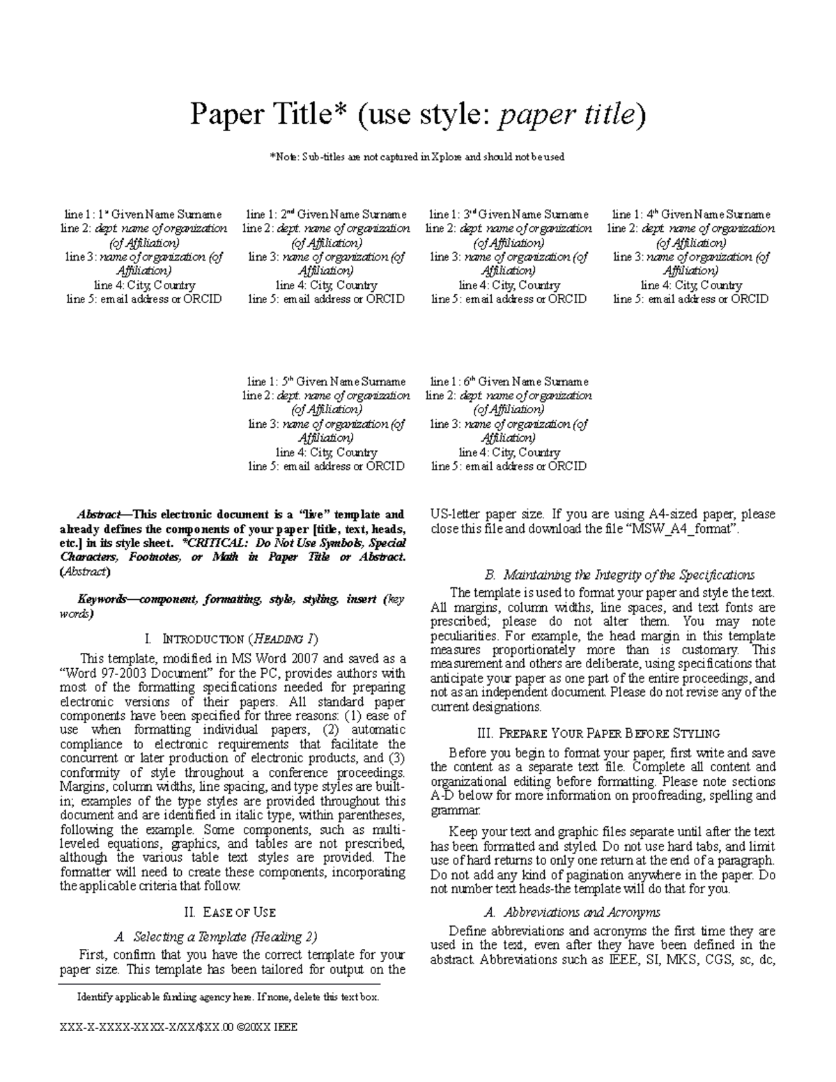 Format example of Conference paper - Paper Title* (use style: paper ...