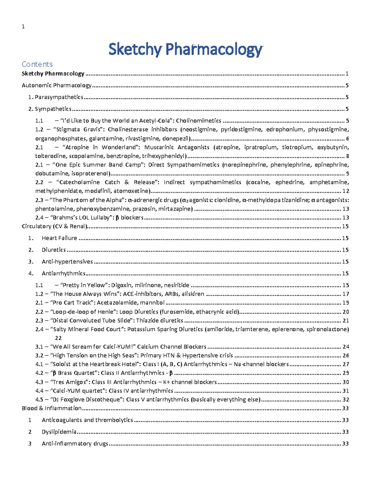 Sketchy Pharm - Complete sans pix - 1 Sketchy Pharmacology Contents ...