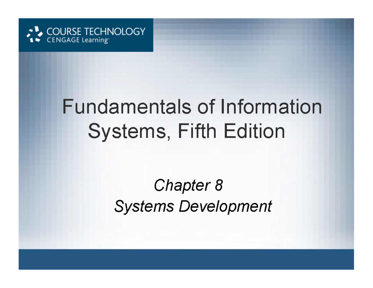 Ppt ch08 5e - Important - Fundamentals of Information Systems, Fifth ...