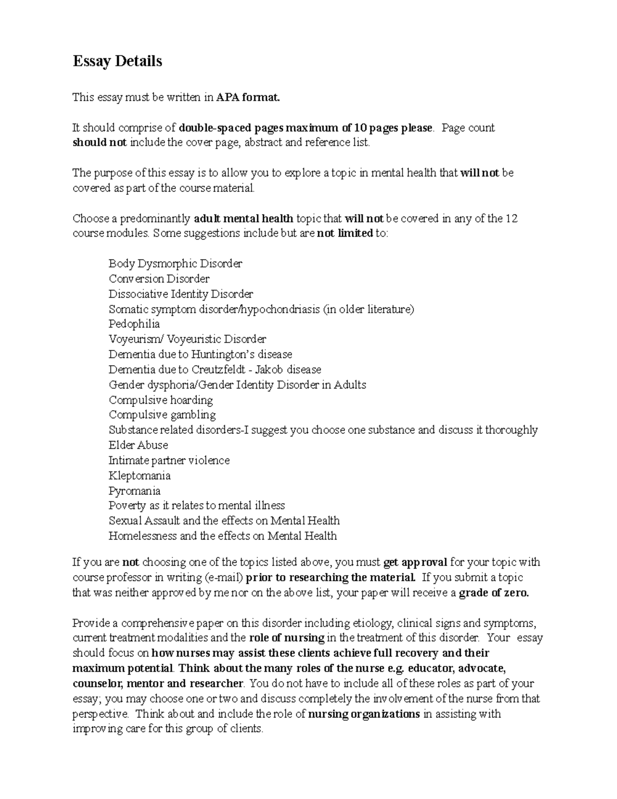 Essay Details - Essay Details This essay must be written in APA format ...