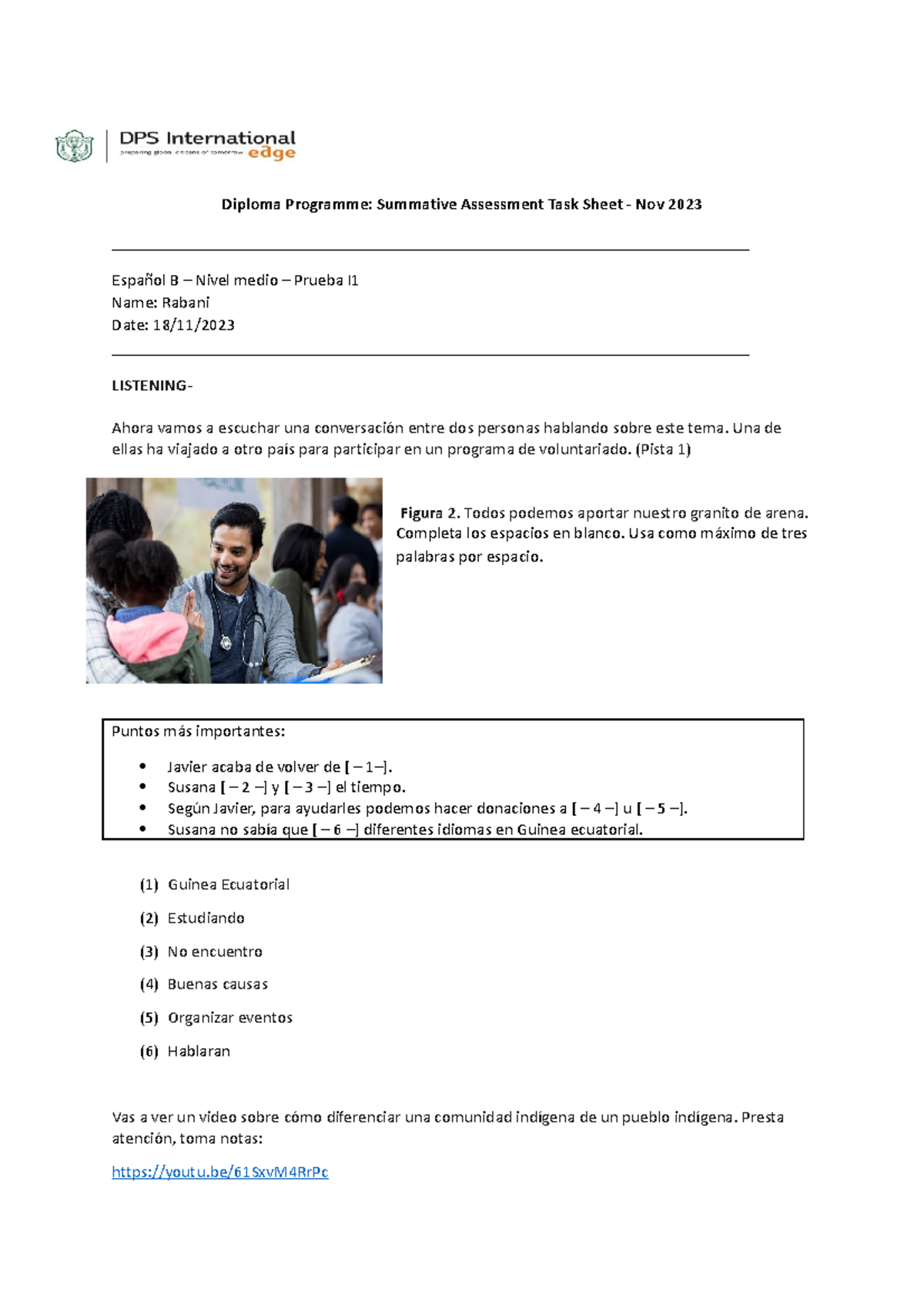 Spanish SA - commentary - Diploma Programme: Summative Assessment Task ...