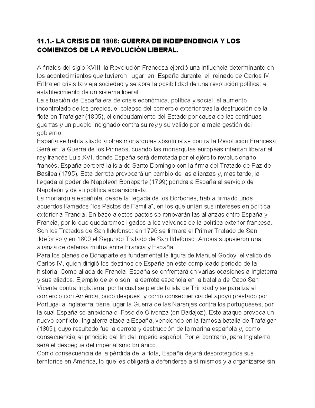 LA Crisis DE 1808 - 11.- LA CRISIS DE 1808: GUERRA DE INDEPENDENCIA Y ...