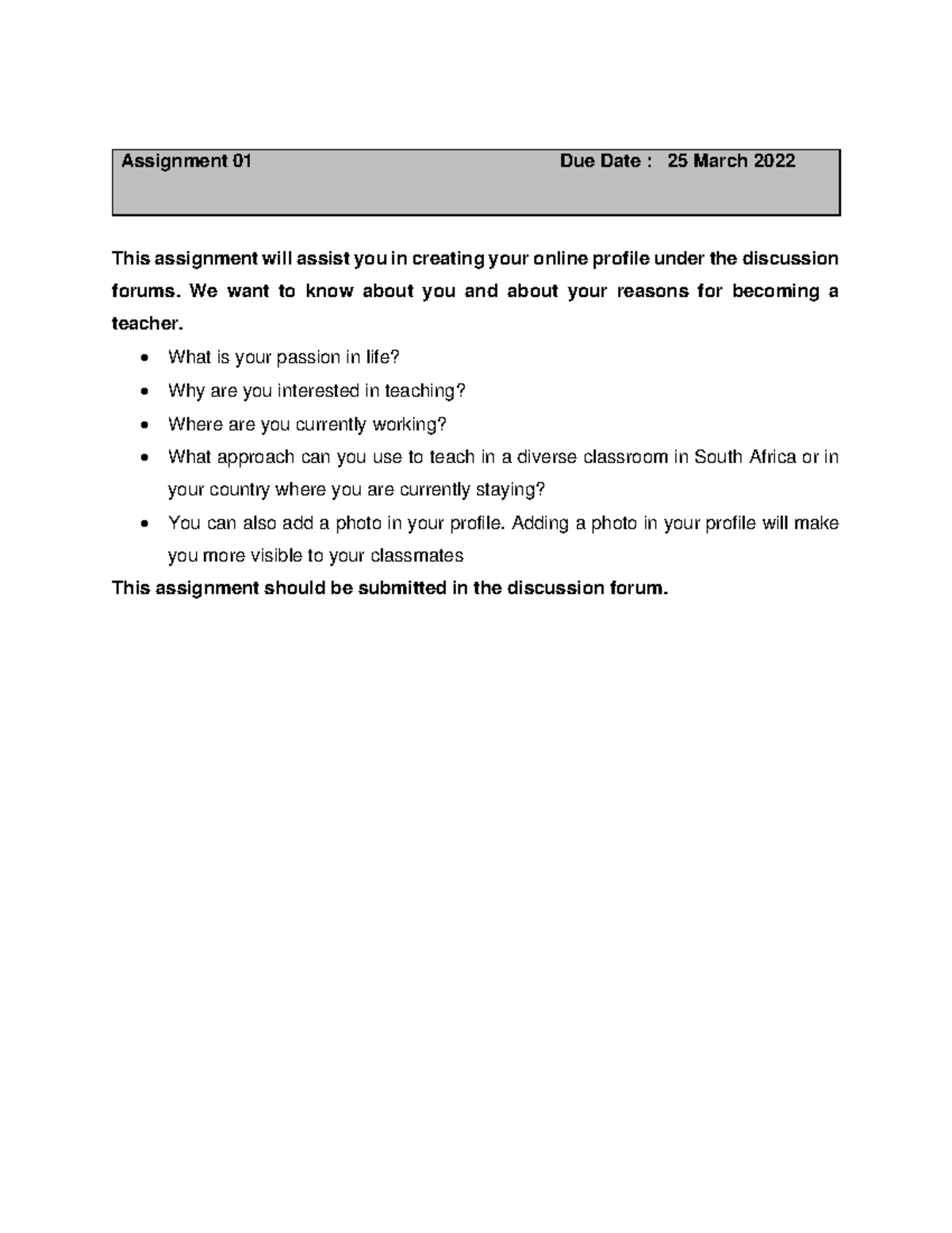 EDS 3701 Assignment 1 - Assignment 01 Due Date : 25 March 2022 This ...