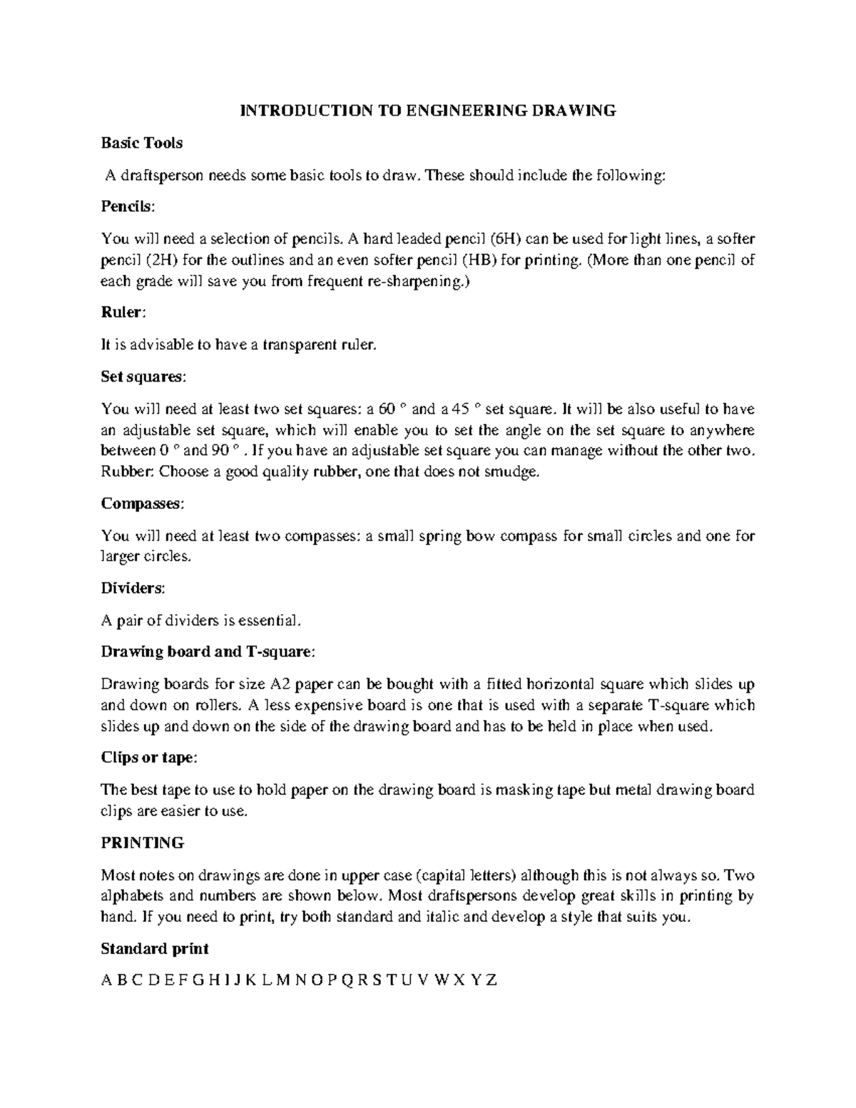 Introduction TO Engineering Drawing 2024 - INTRODUCTION TO ENGINEERING ...