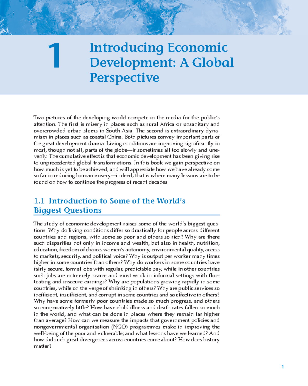 Chapter 1 - Todaro Smith - Economic Development (2020) - 1 1 ...