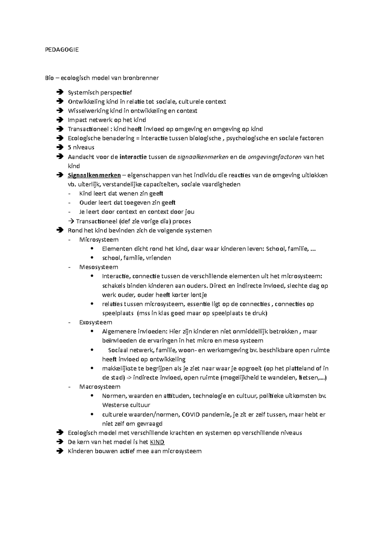 Pedagogie samenvatting (examen januari 2021/2022) - PEDAGOGIE Bio ...