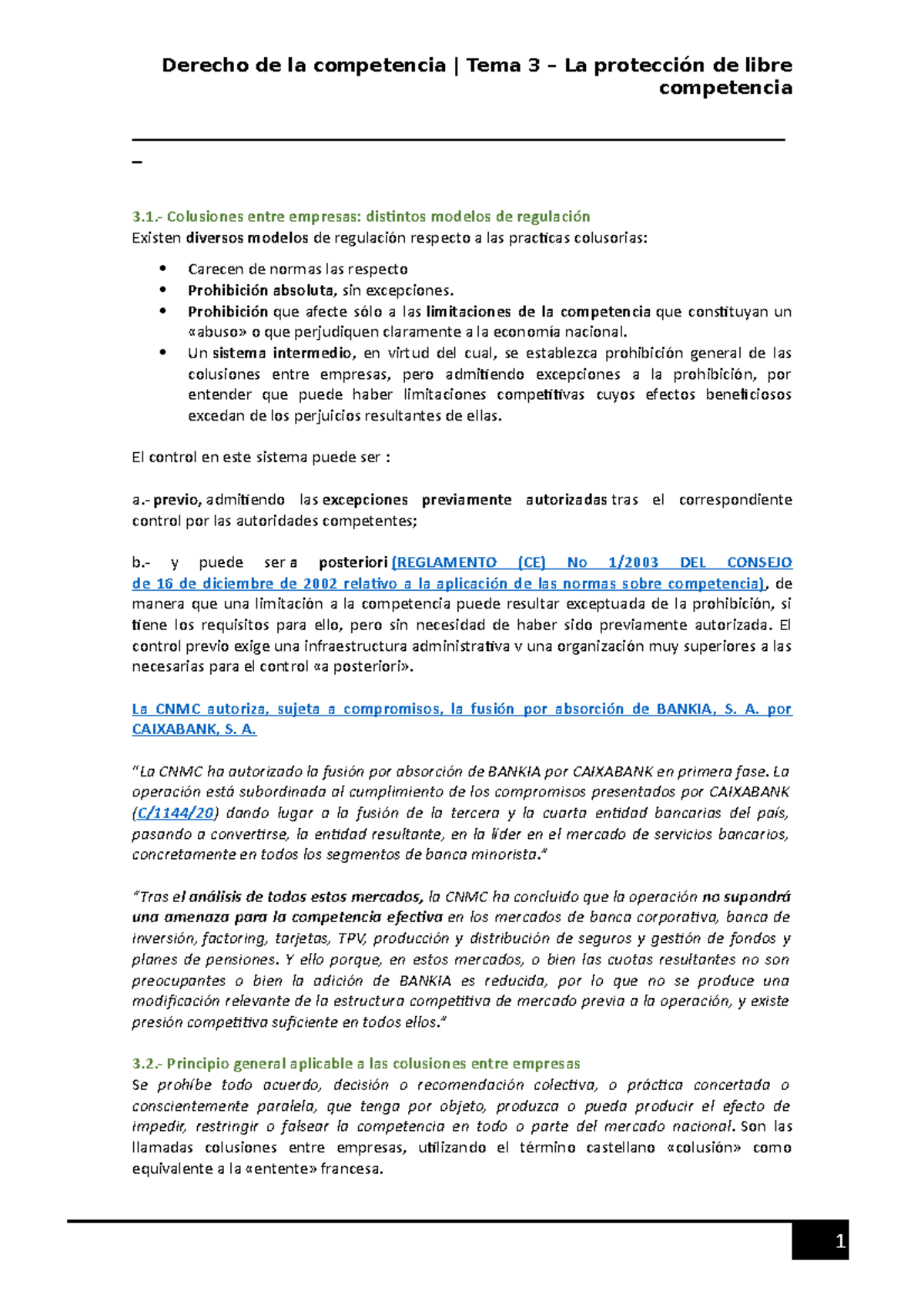 Tema 3 - La protección de la libre competencia - competencia - Studocu