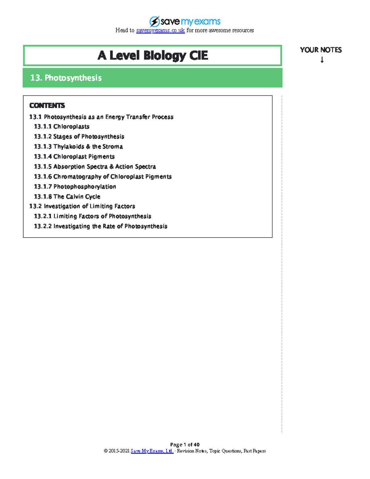 Photosynthesis - This will help you in A2 - Page 1 of 40 A Level ...