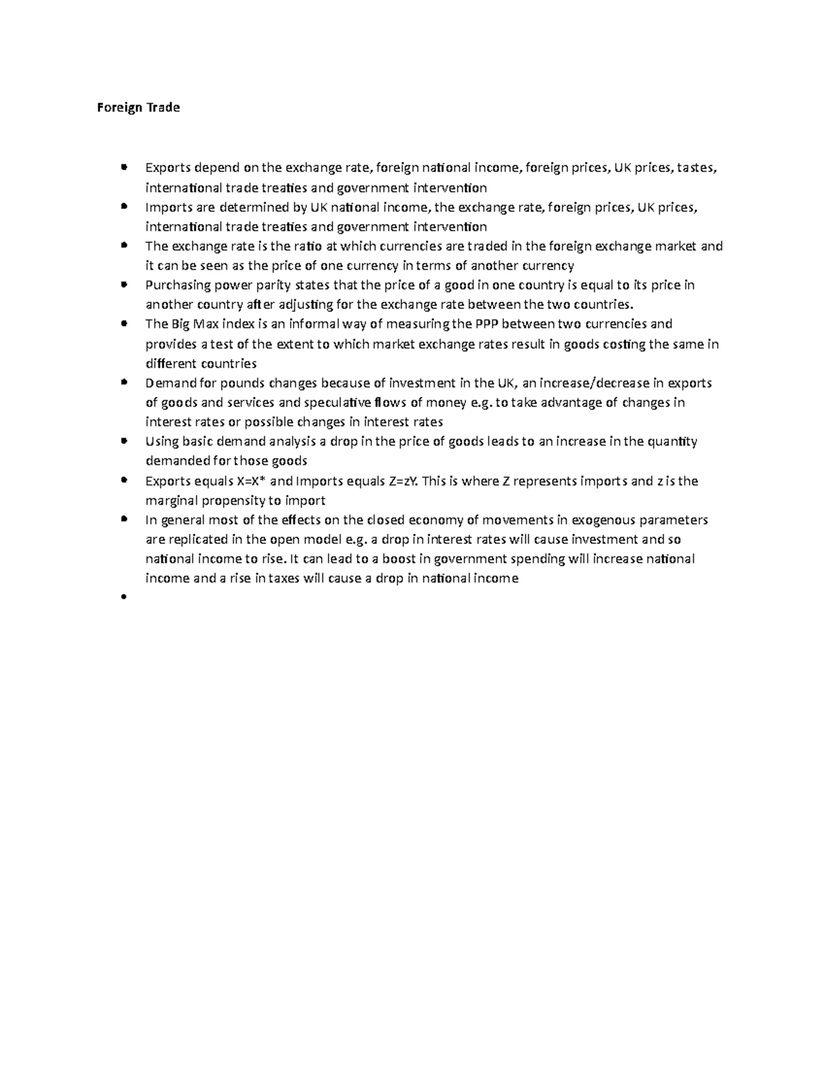 The Multiplier Effect - Foreign Trade Exports depend on the exchange ...