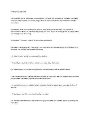 Modes OF Assessment - MODE OF ASSESSMENT A. Traditional Assessment ...