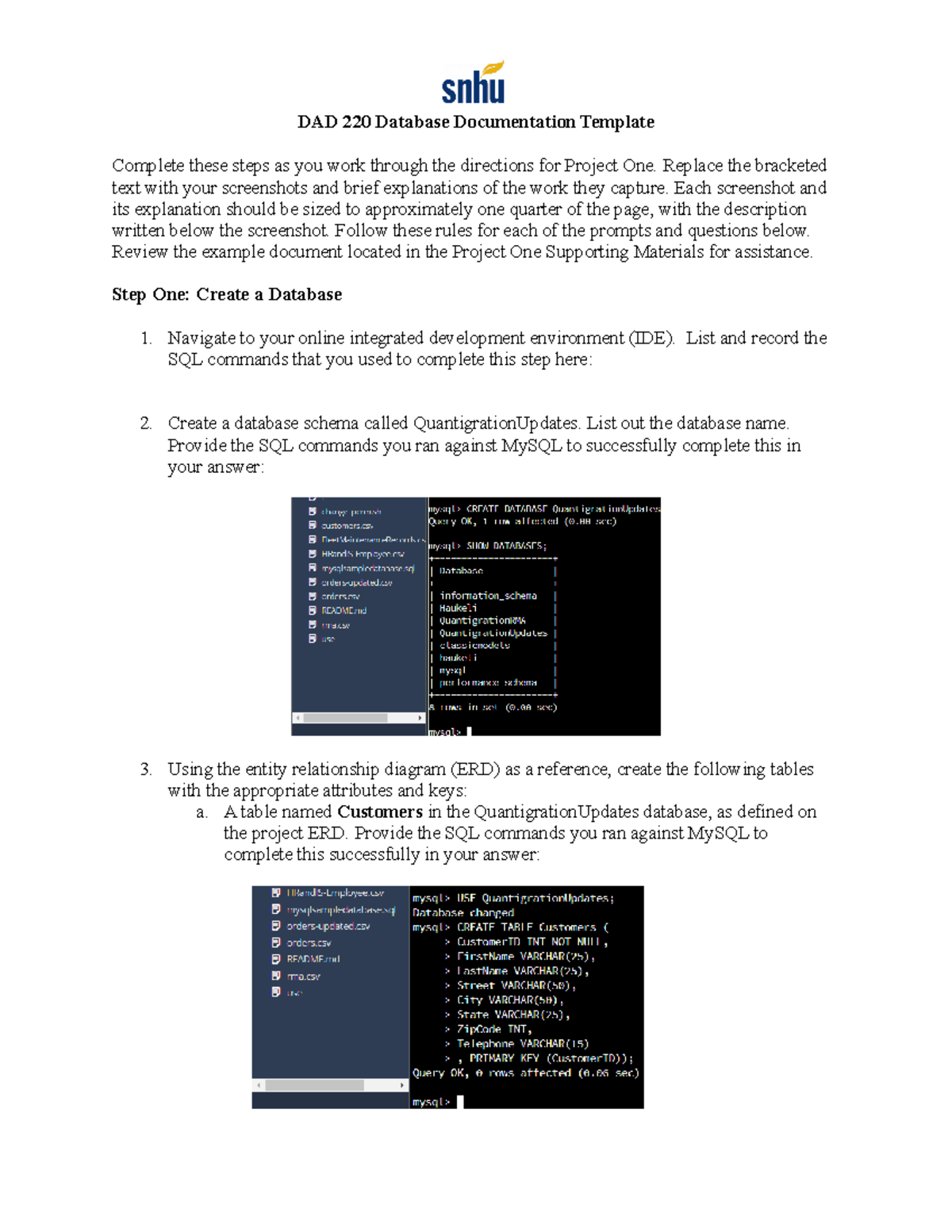 DAD 220 Database Documentation Ryan Haukeli - DAD-220 - SNHU - Studocu
