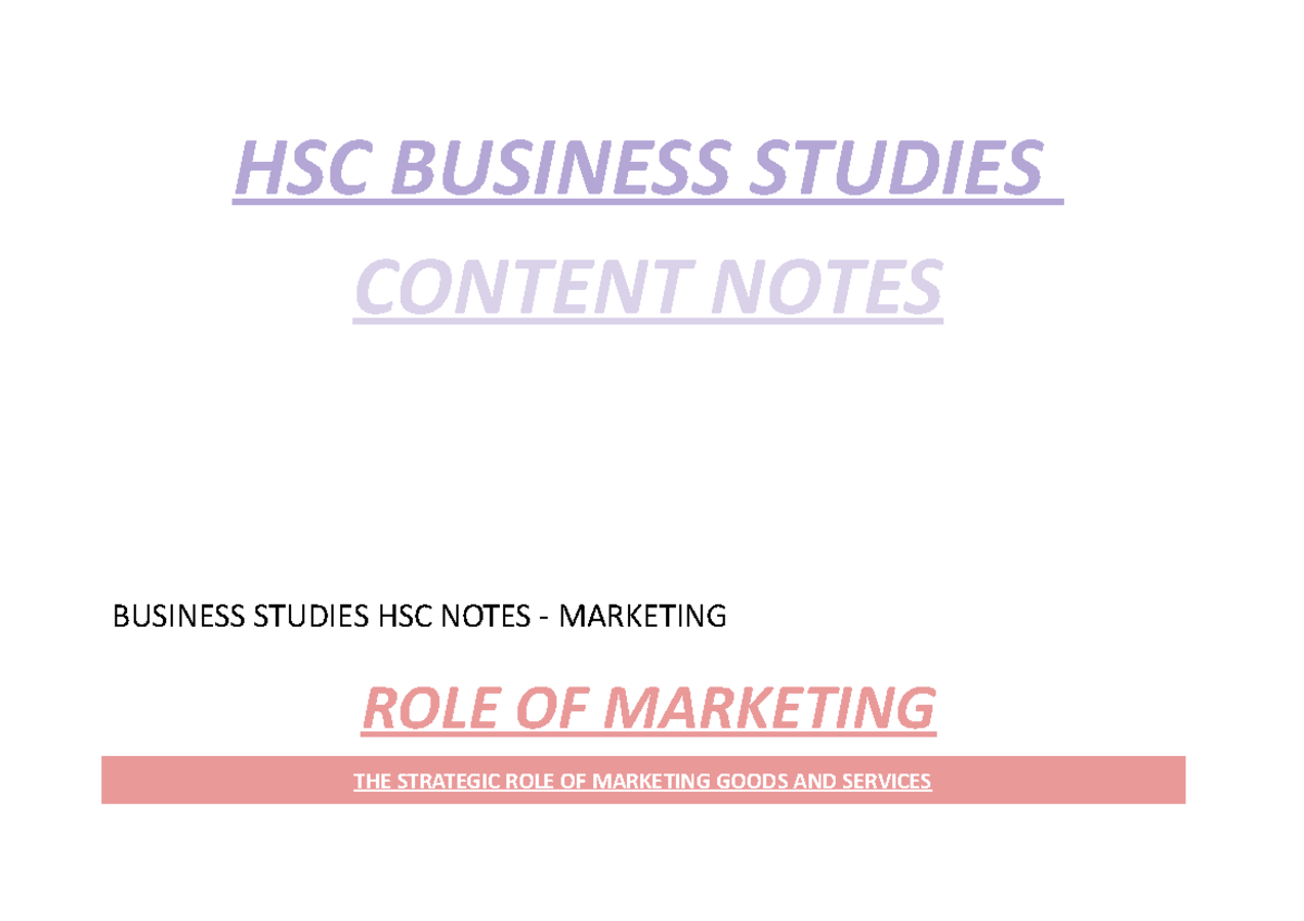 12 Business Syllabus AND Notes - HSC BUSINESS STUDIES CONTENT NOTES ...
