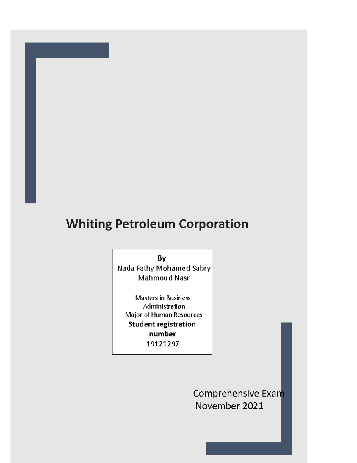 Comprehensive exam Whiting Petroleum Corp - Whiting Petroleum ...